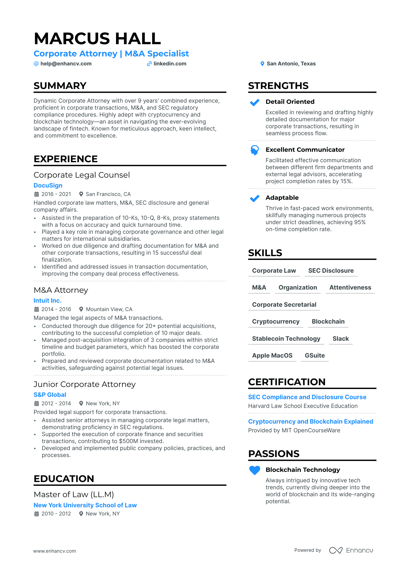 5 Corporate Counsel Resume Examples & Guide for 2024
