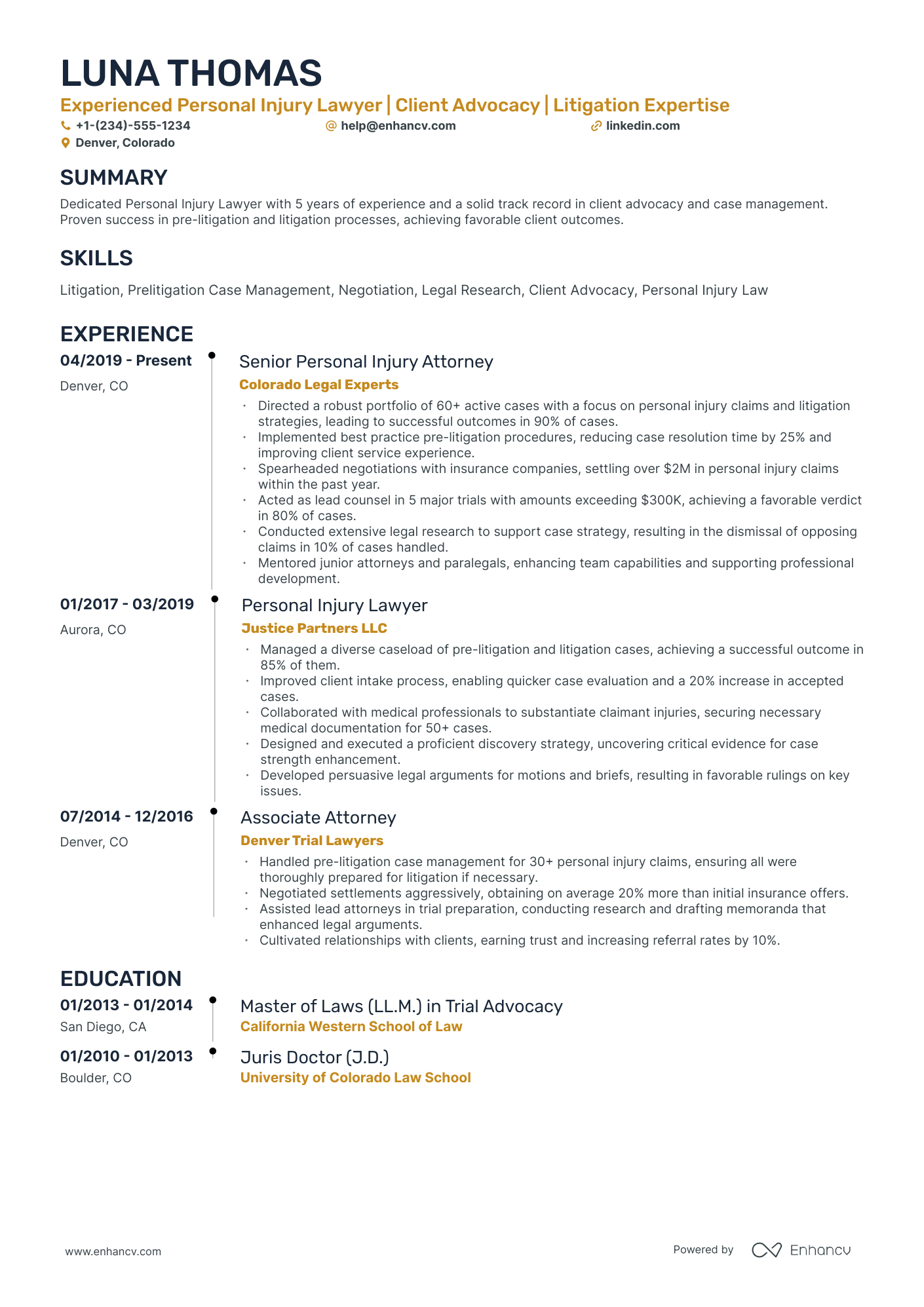 10 Litigation Lawyer Resume Examples & Guide for 2026