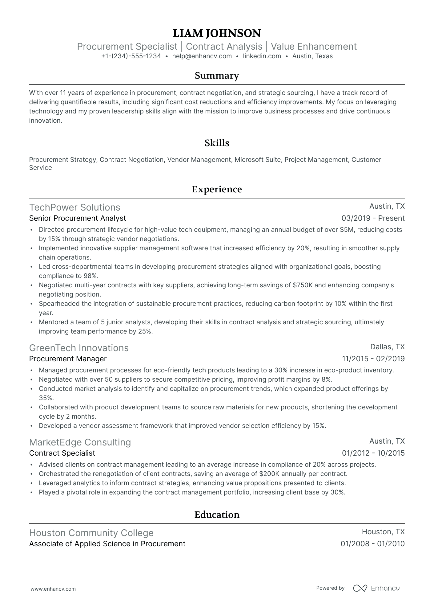 10 Contract Analyst Resume Examples & Guide for 2026