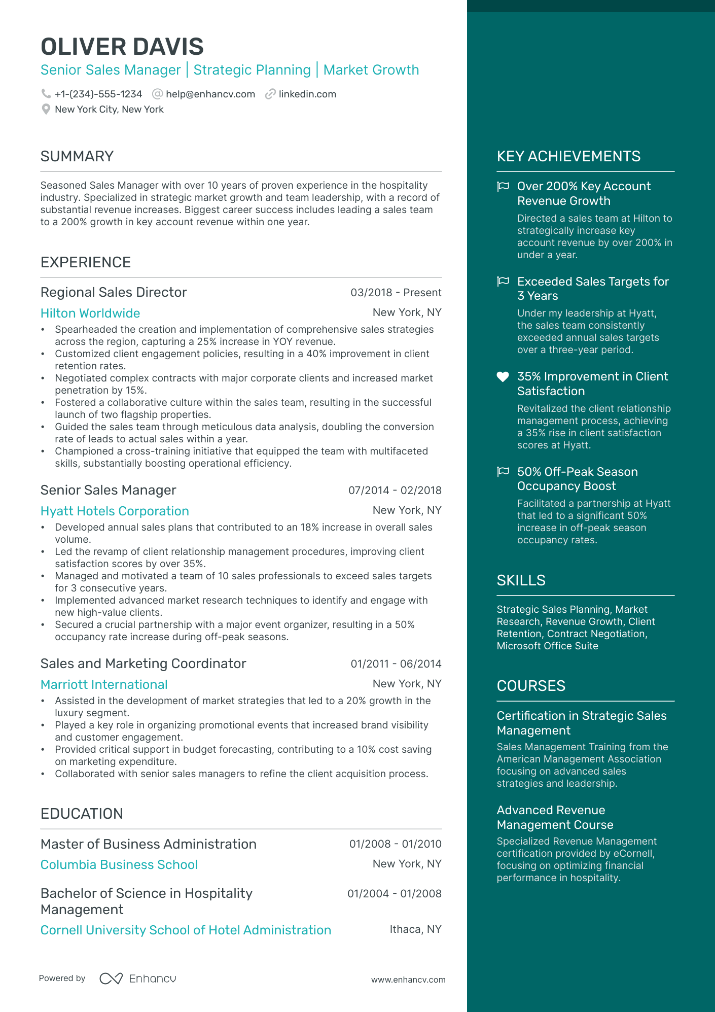 10 Hotel Sales Manager Resume Examples & Guide for 2026