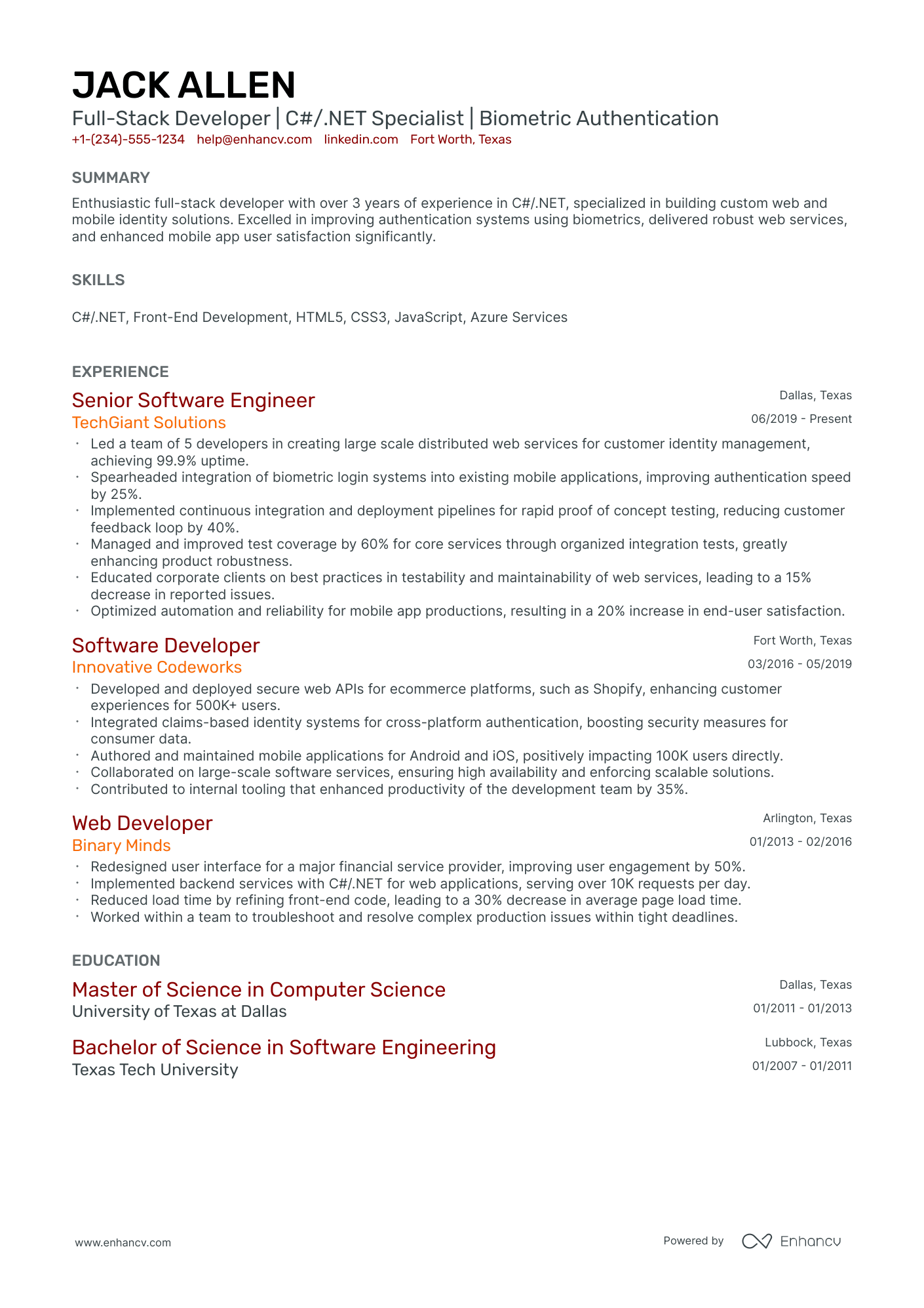 10 Senior Developer Resume Examples & Guide for 2025