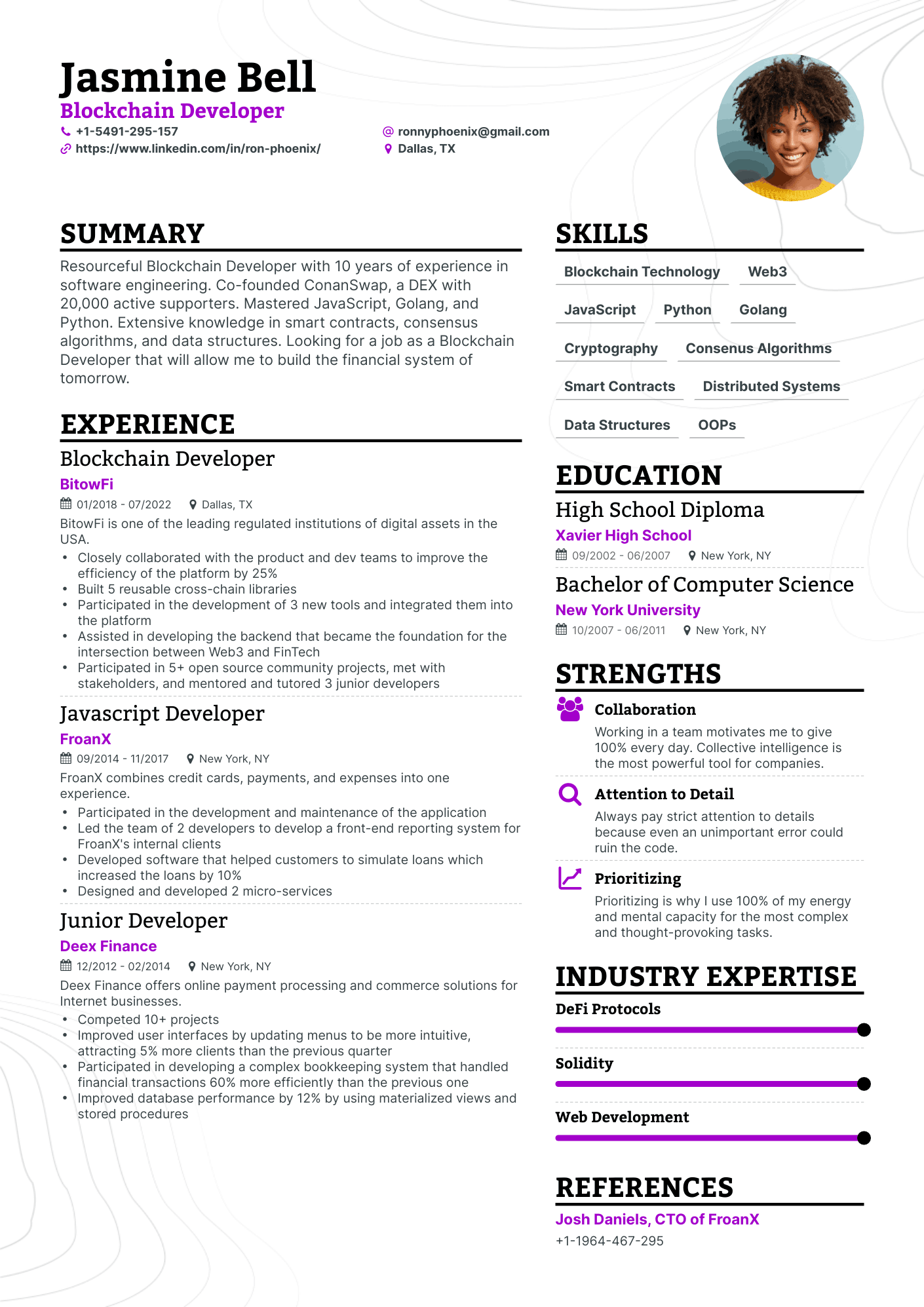 5 Blockchain Developer Resume Examples & Guide for 2024