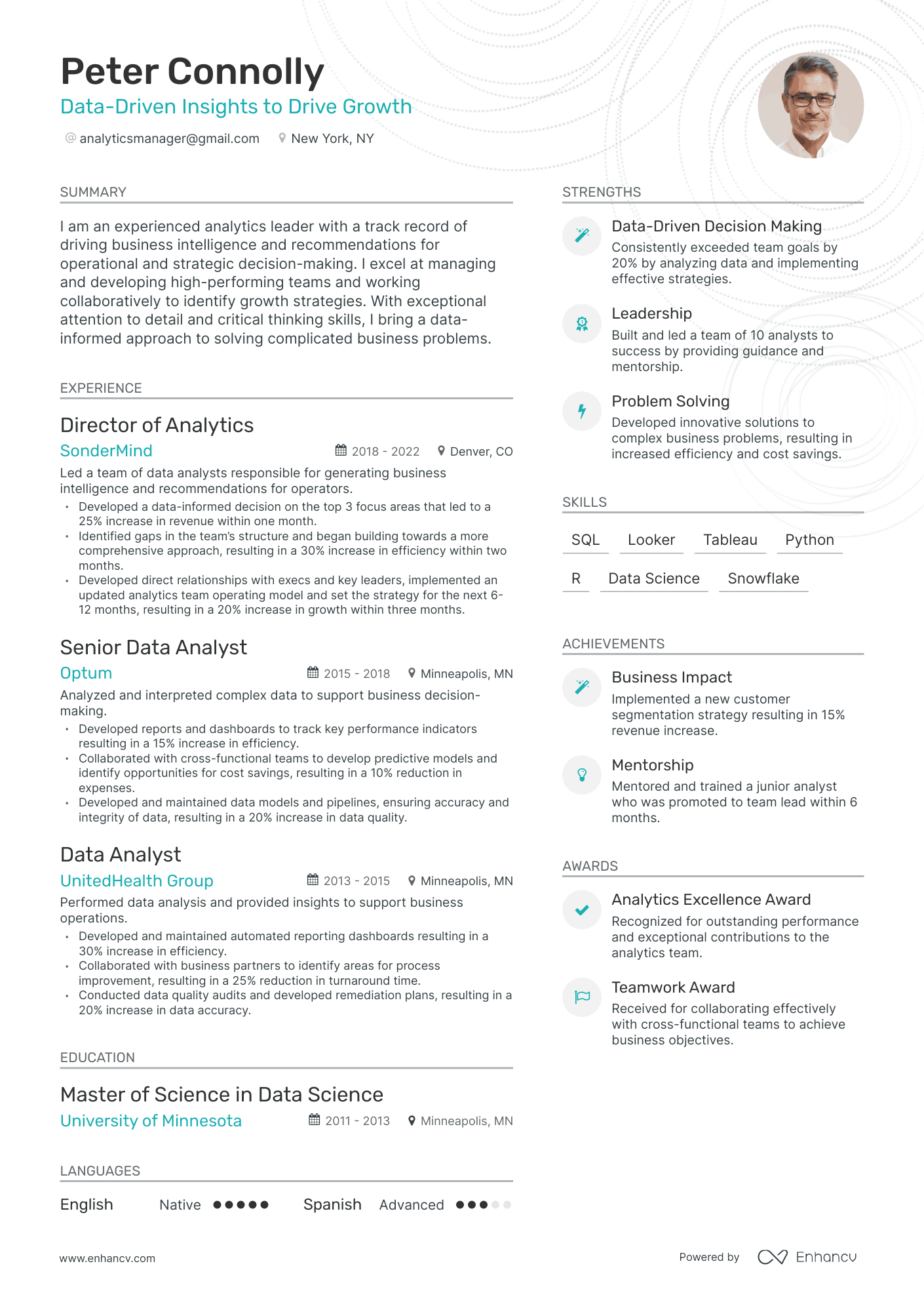 5 Analytics Manager Resume Examples & Guide for 2023