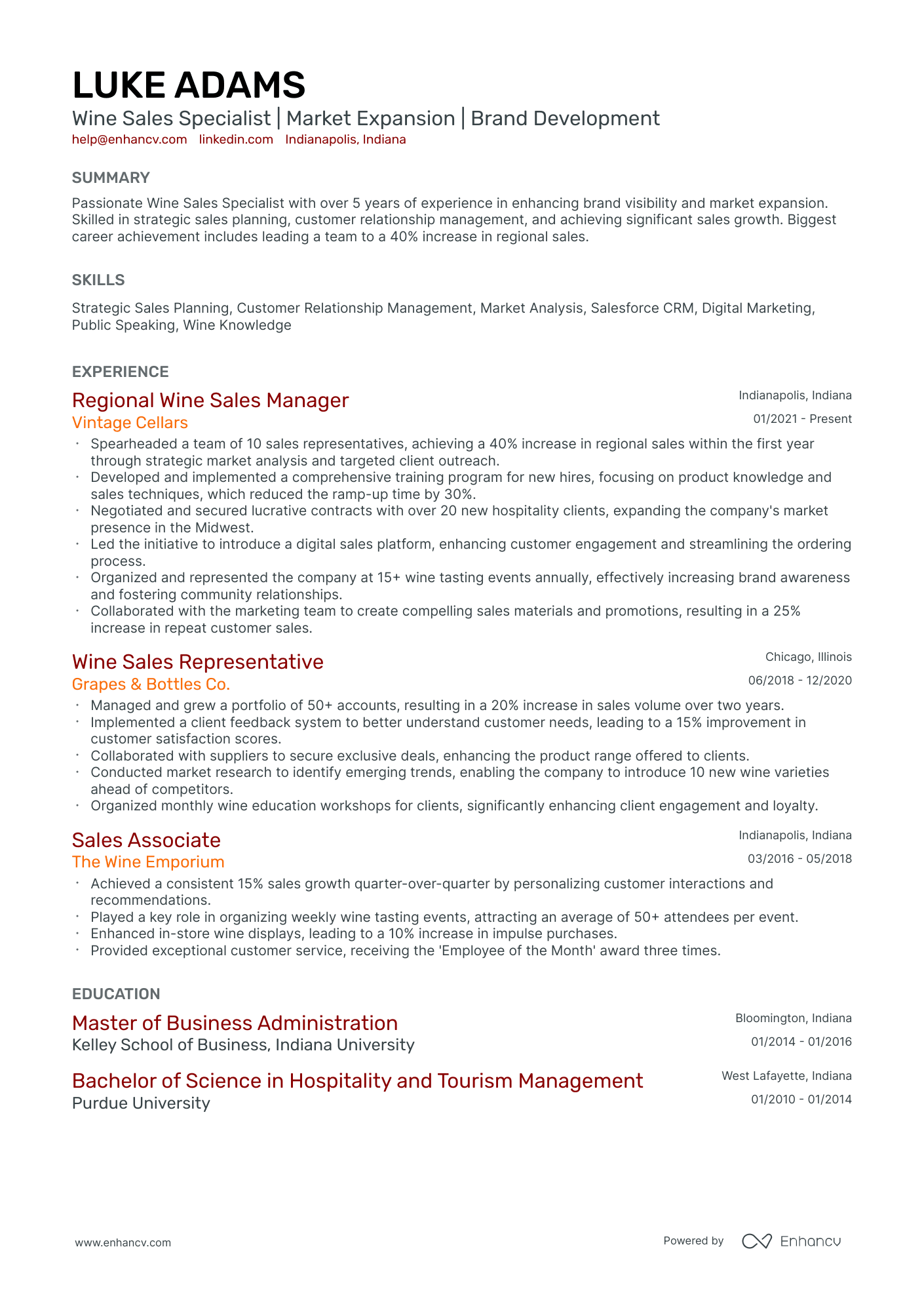 10 Wine Sale Resume Examples & Guide for 2026
