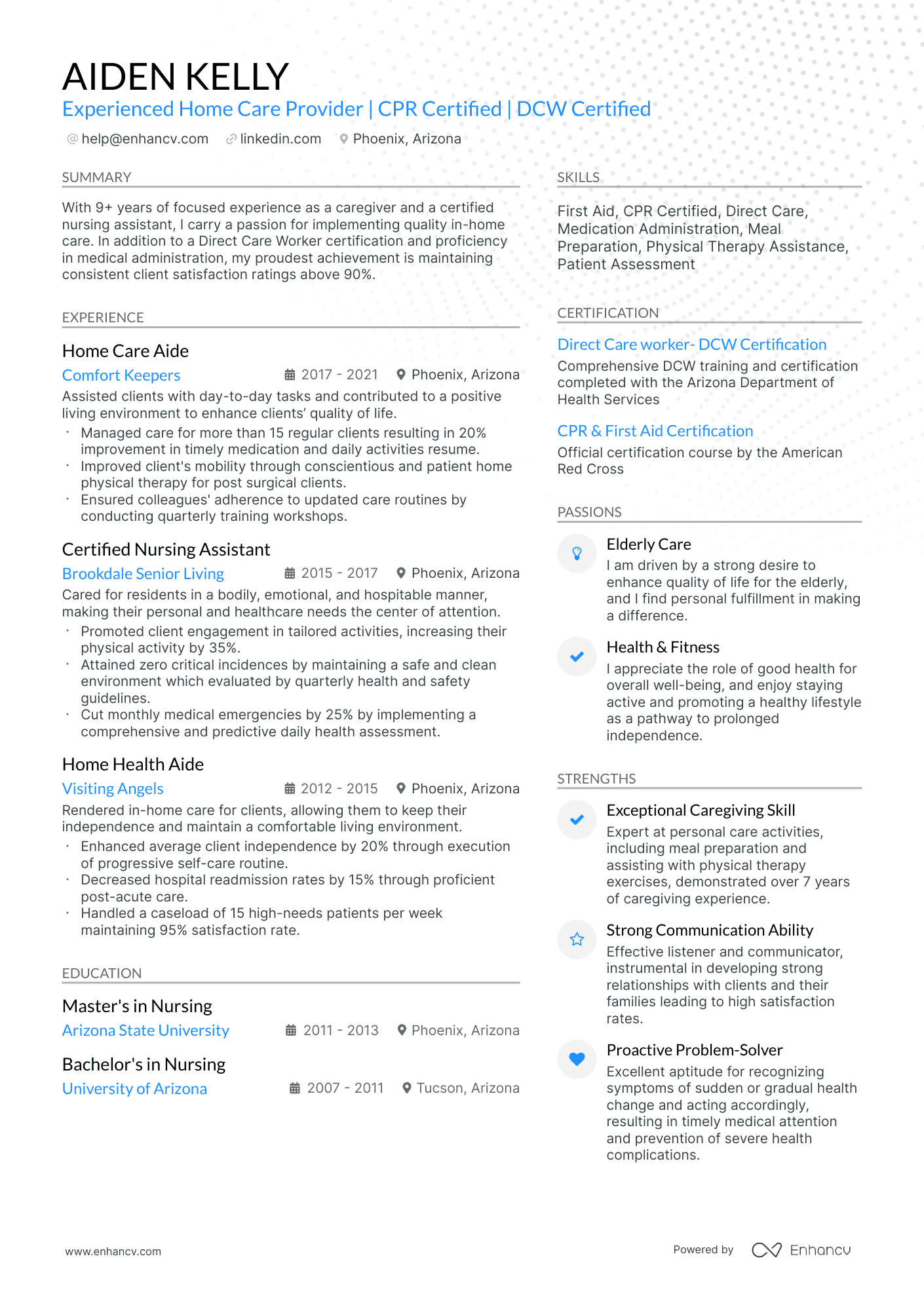 10 Elderly Caregiver Resume Examples & Guide for 2026