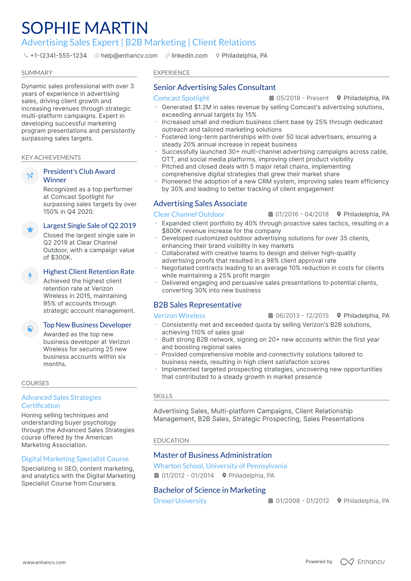 10 Advertising Sales Executive Resume Examples & Guide for 2026