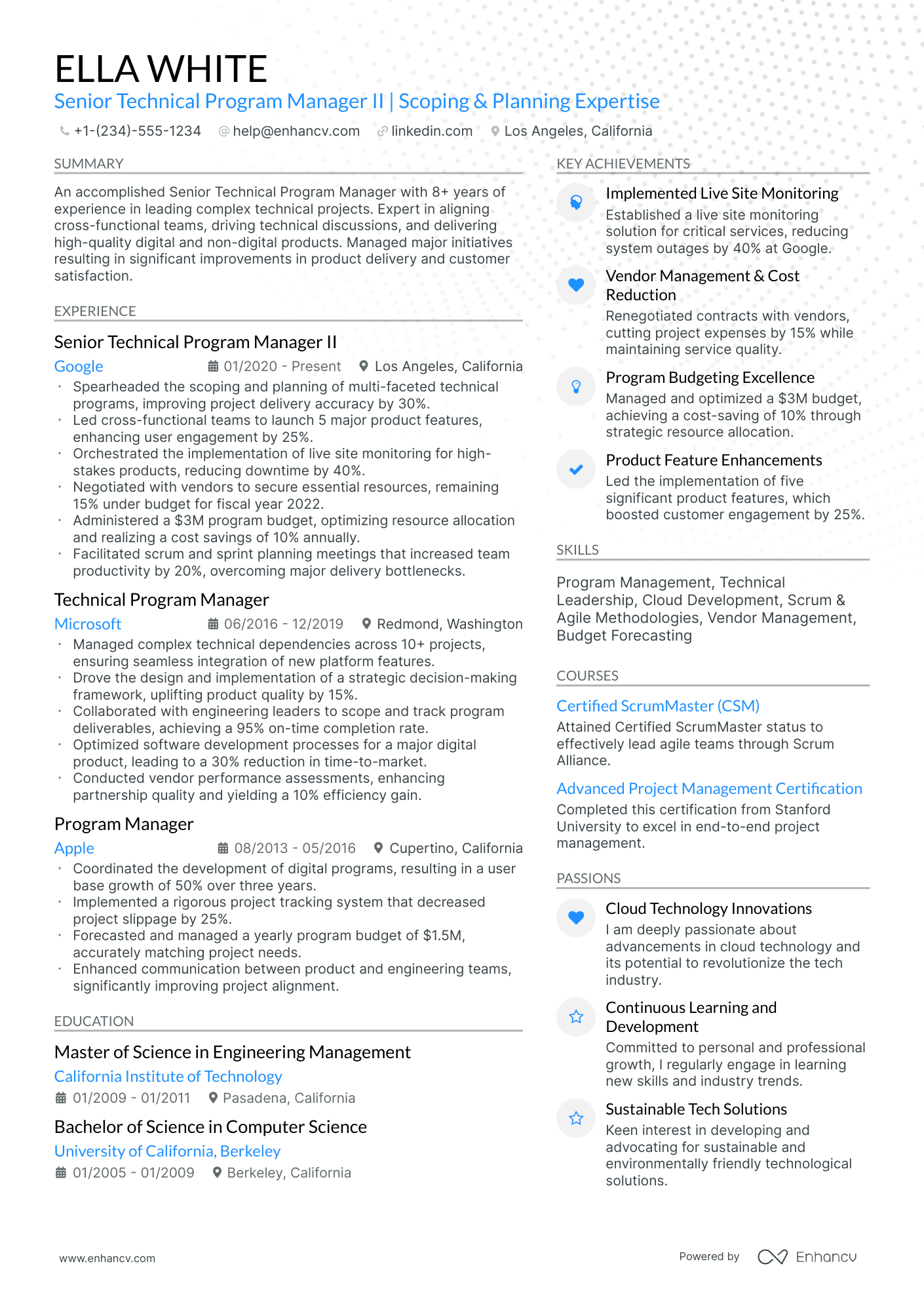 10 Technical Program Manager Resume Examples & Guide for 2025