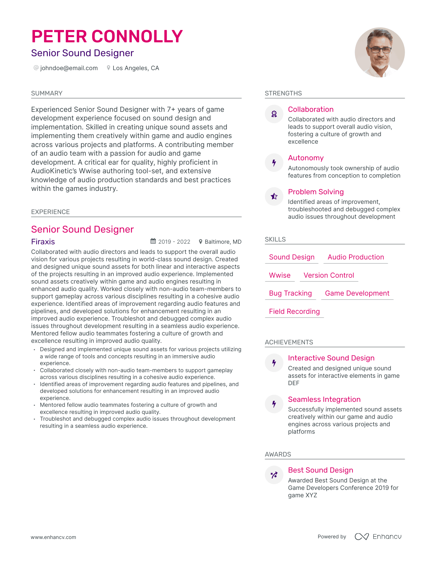 5 Sound Designer Resume Examples & Guide for 2023