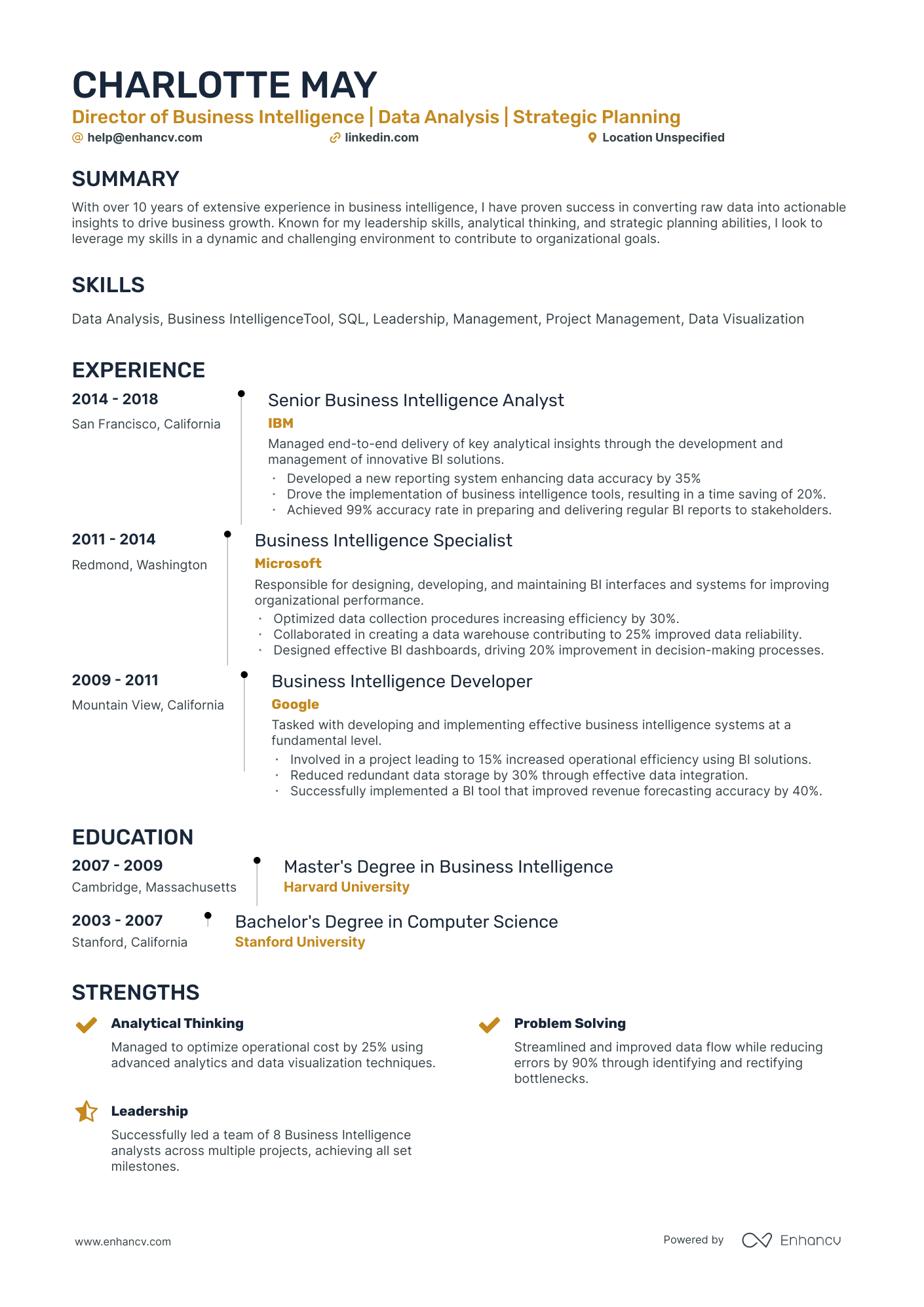 10 Business Intelligence Director Resume Examples & Guide for 2026