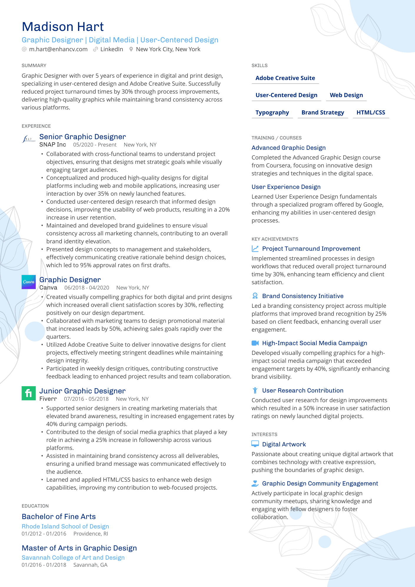 Free & Premium Resume Templates | Professional & ATS-Friendly | Enhancv