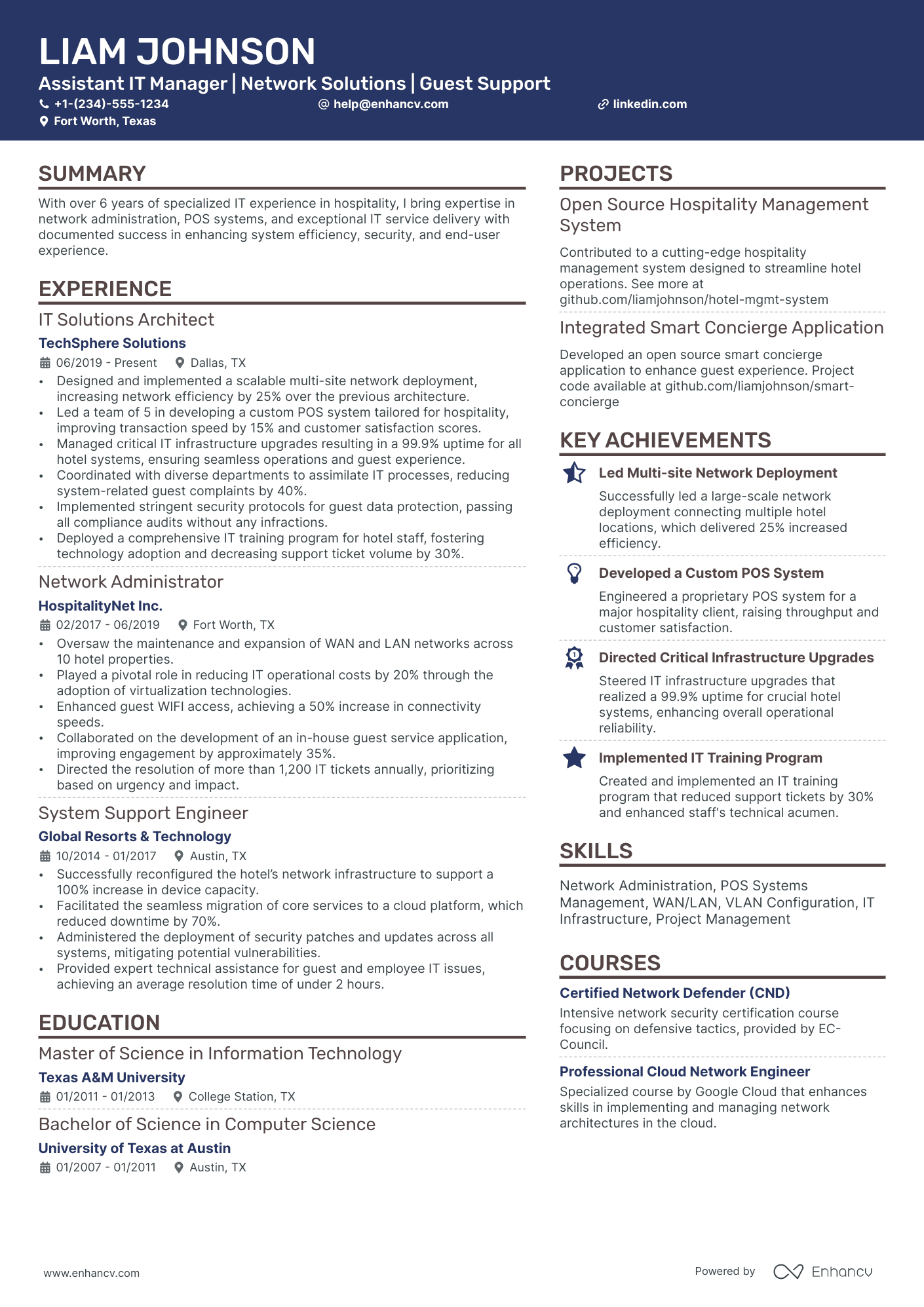 10 Assistant IT Manager Resume Examples & Guide for 2026