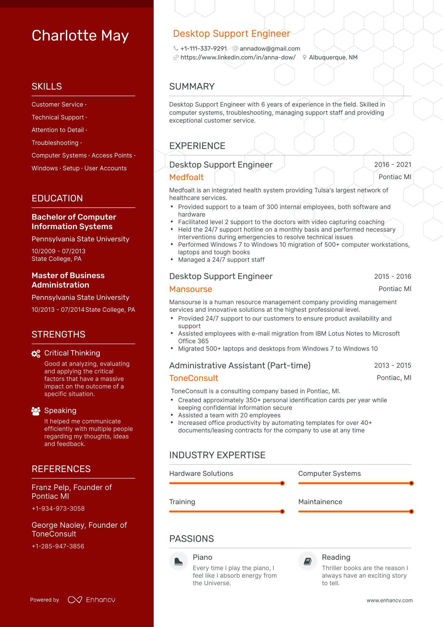 5 Desktop Support Resume Examples & Guide for 2023