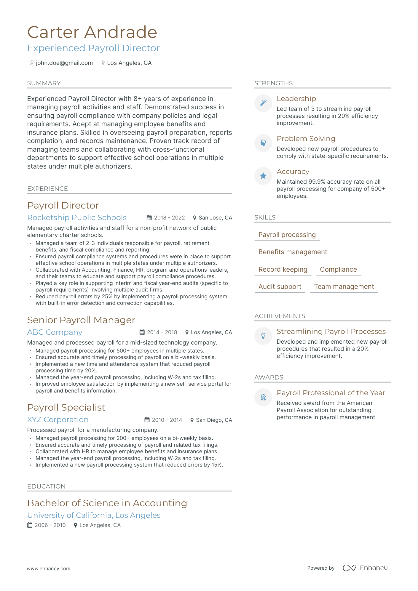 5 Payroll Director Resume Examples & Guide for 2023