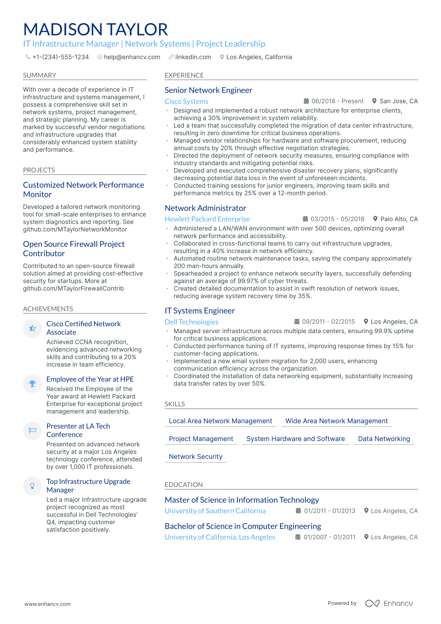 5 IT Infrastructure Manager Resume Examples & Guide for 2024