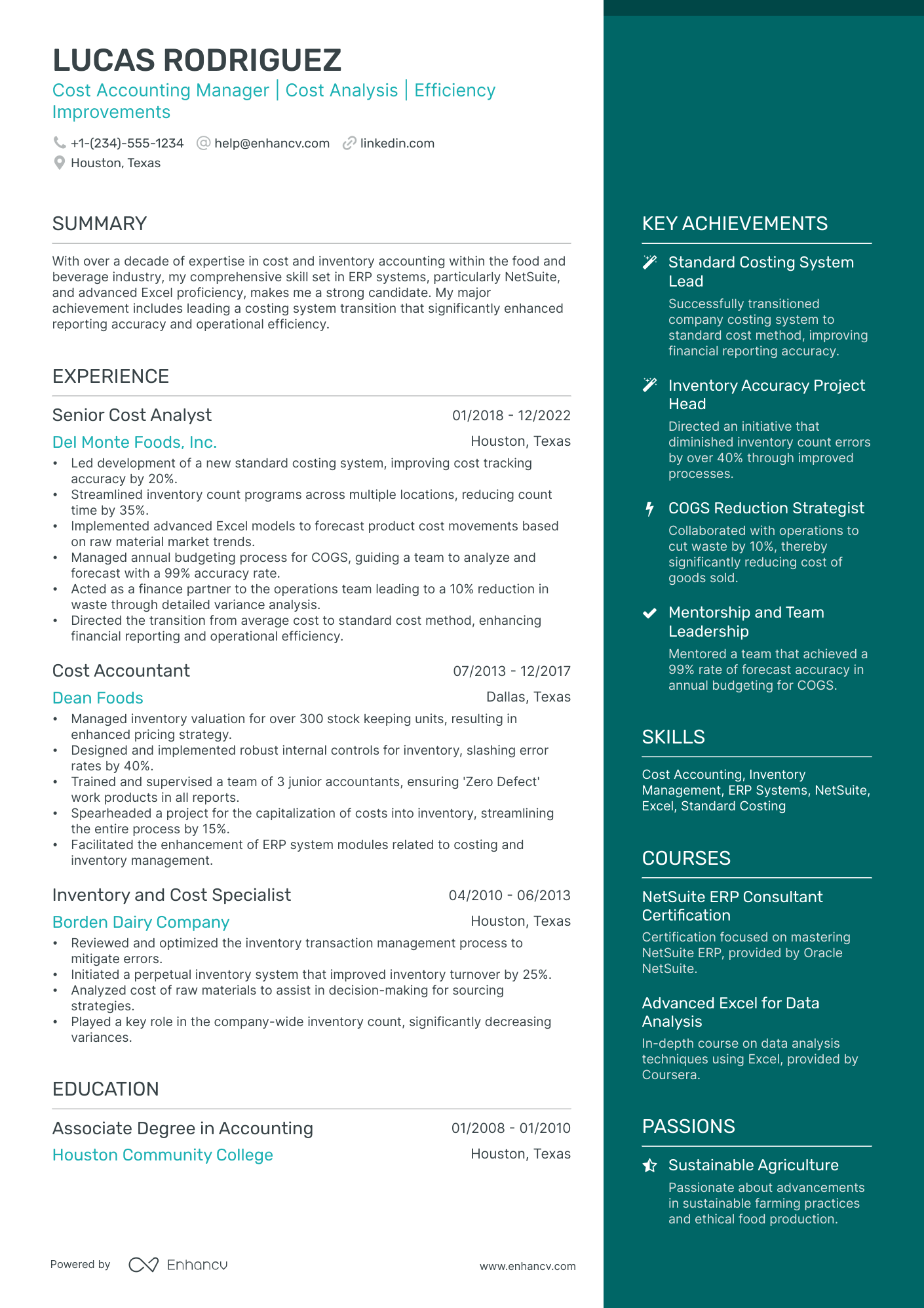 10 Cost Accounting Resume Examples & Guide for 2026