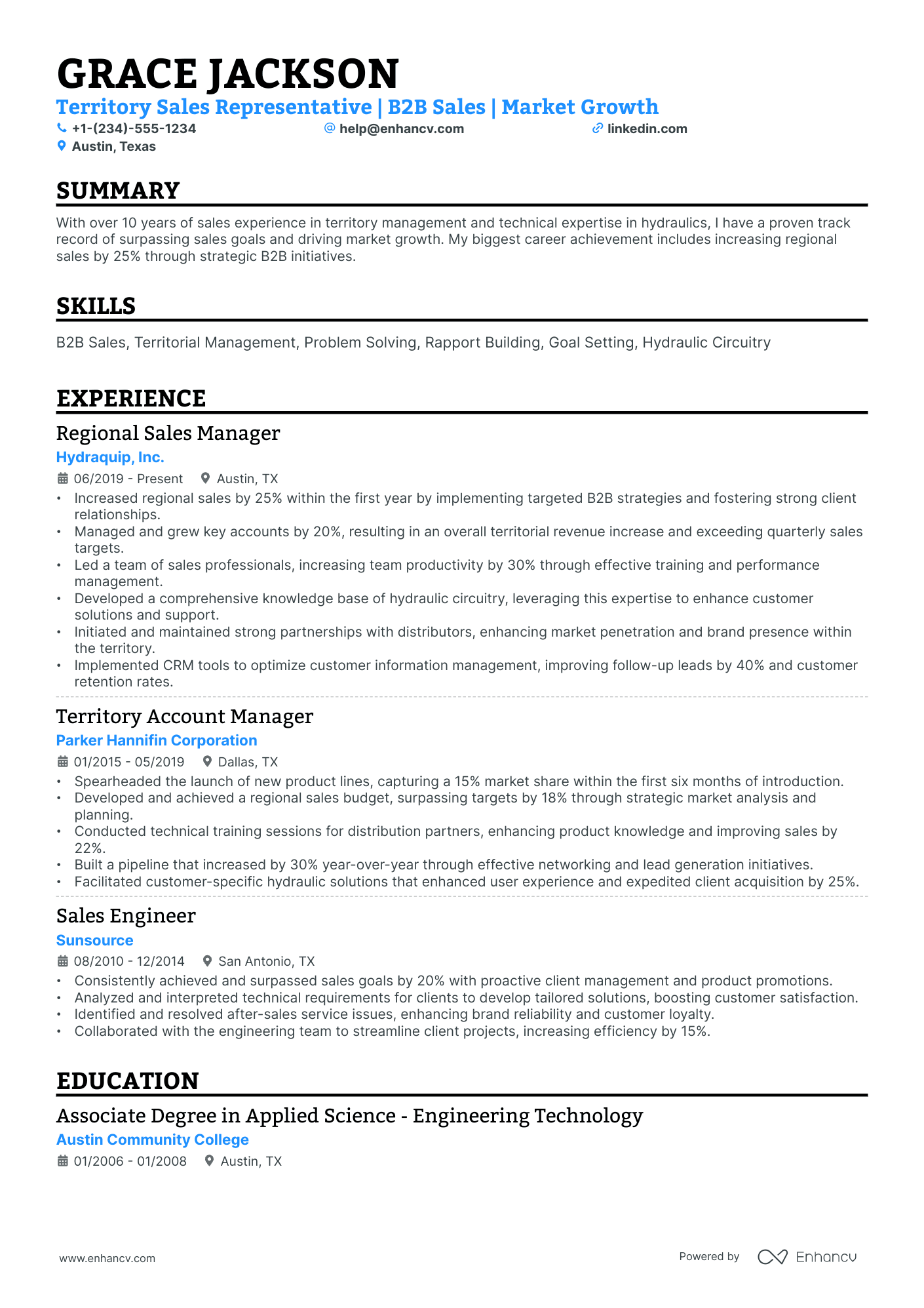 10 Territory Sales Representative Resume Examples & Guide for 2026