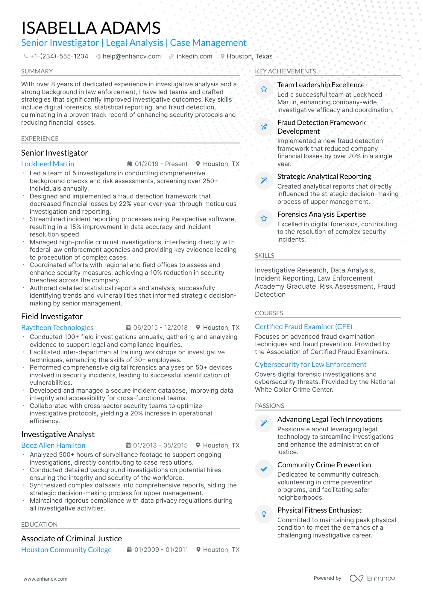 10 Investigator Resume Examples & Guide for 2026