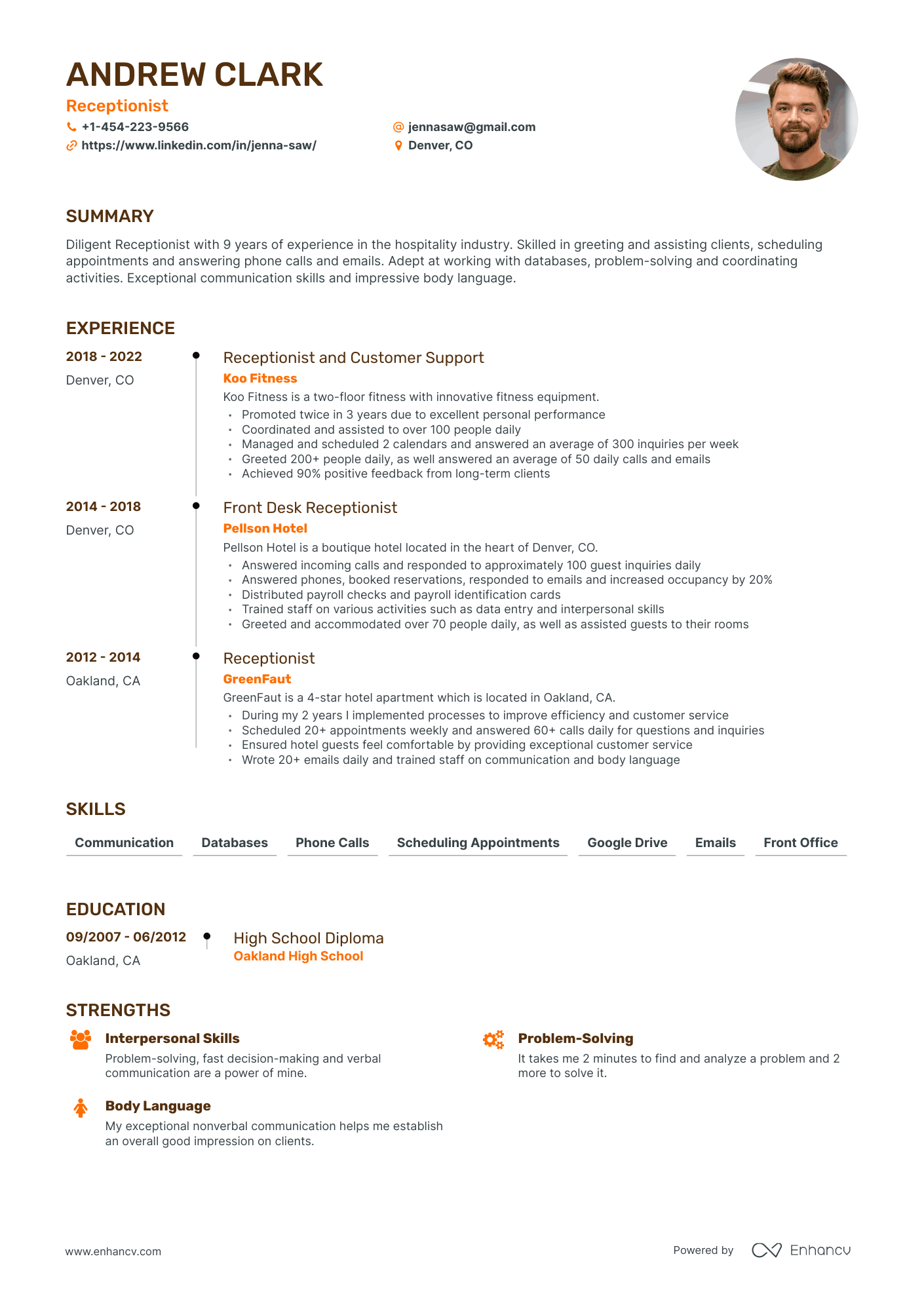 9 Front Desk Receptionist Resume Examples & Guide for 2024