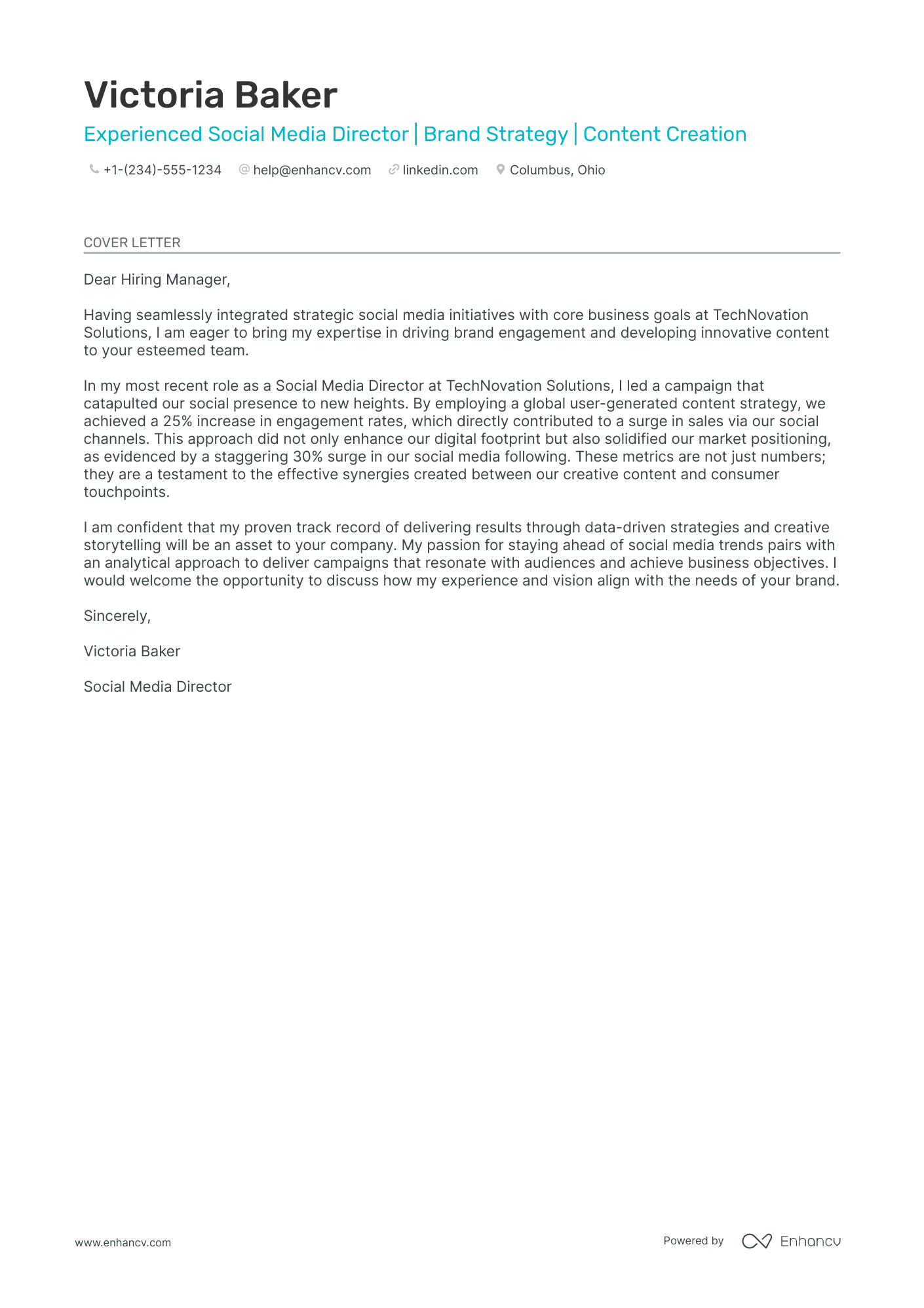 11 Professional Social Media Manager Cover Letter Examples and Template ...