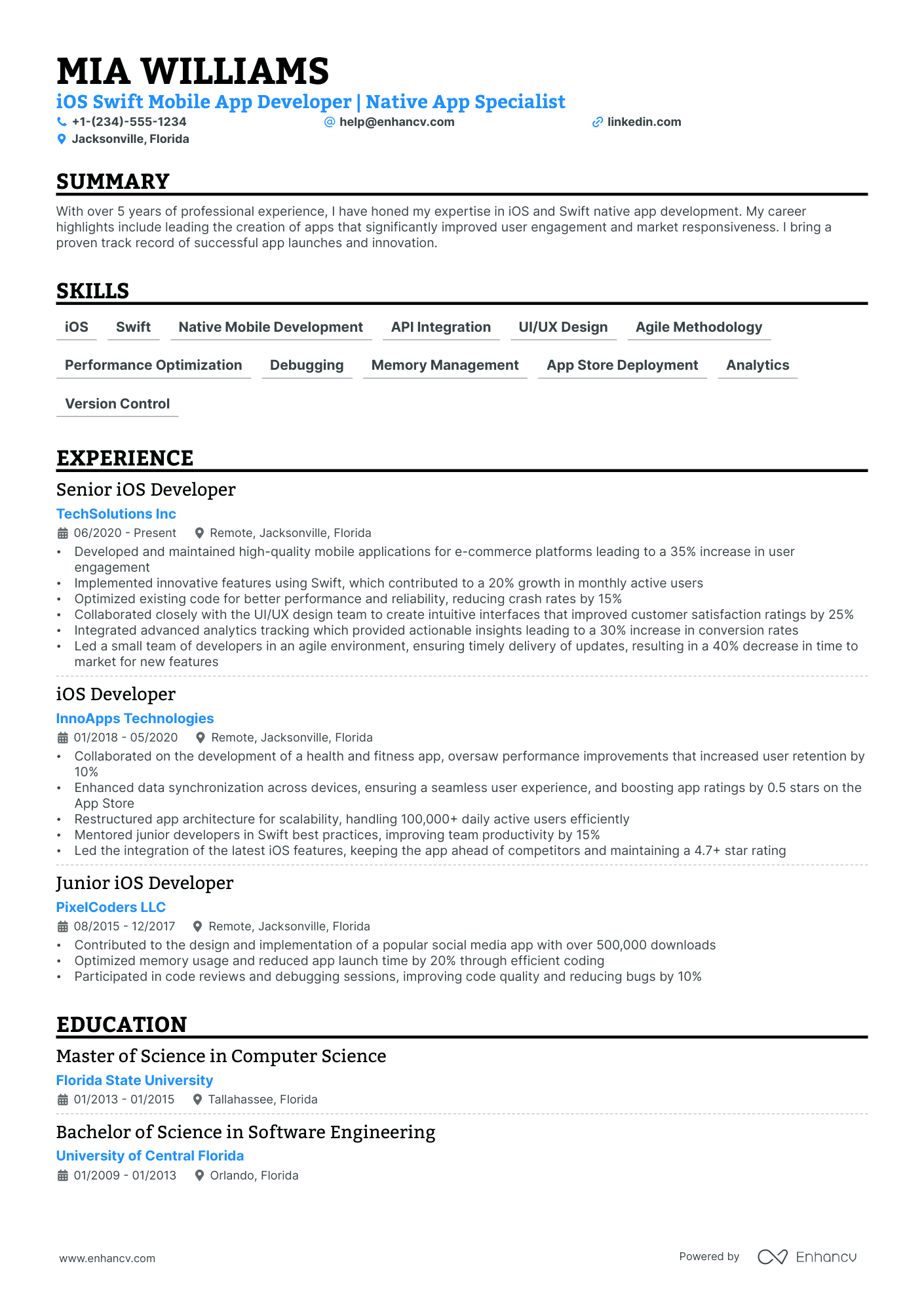 5 Mobile Application Developer Resume Examples & Guide for 2024