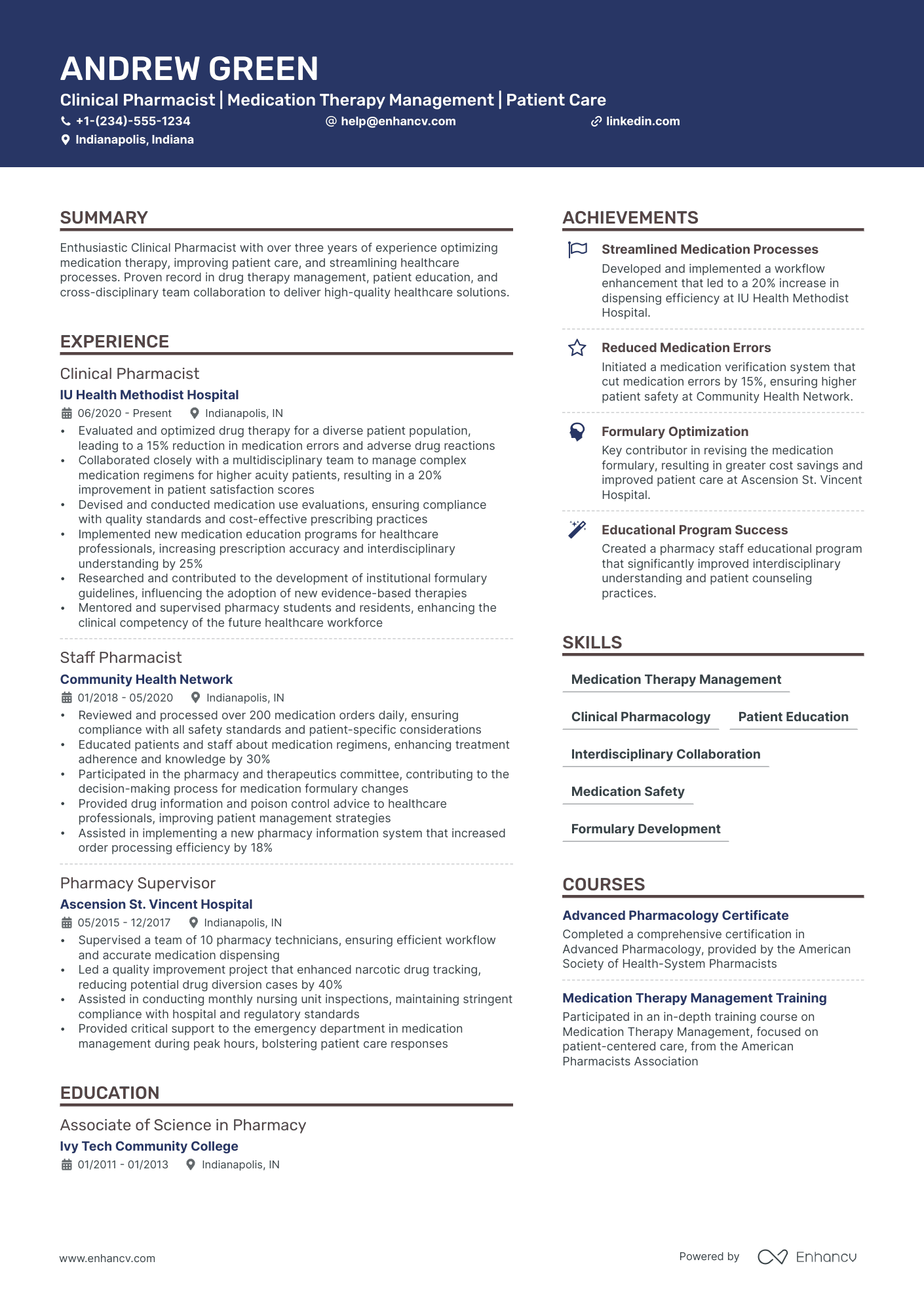 5 Hospital Pharmacist Resume Examples & Guide for 2024