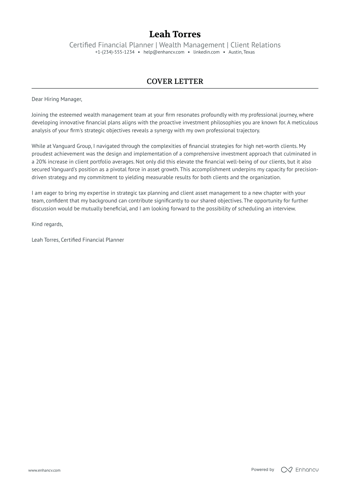 8 Professional Investment Manager Cover Letter Examples and Template ...