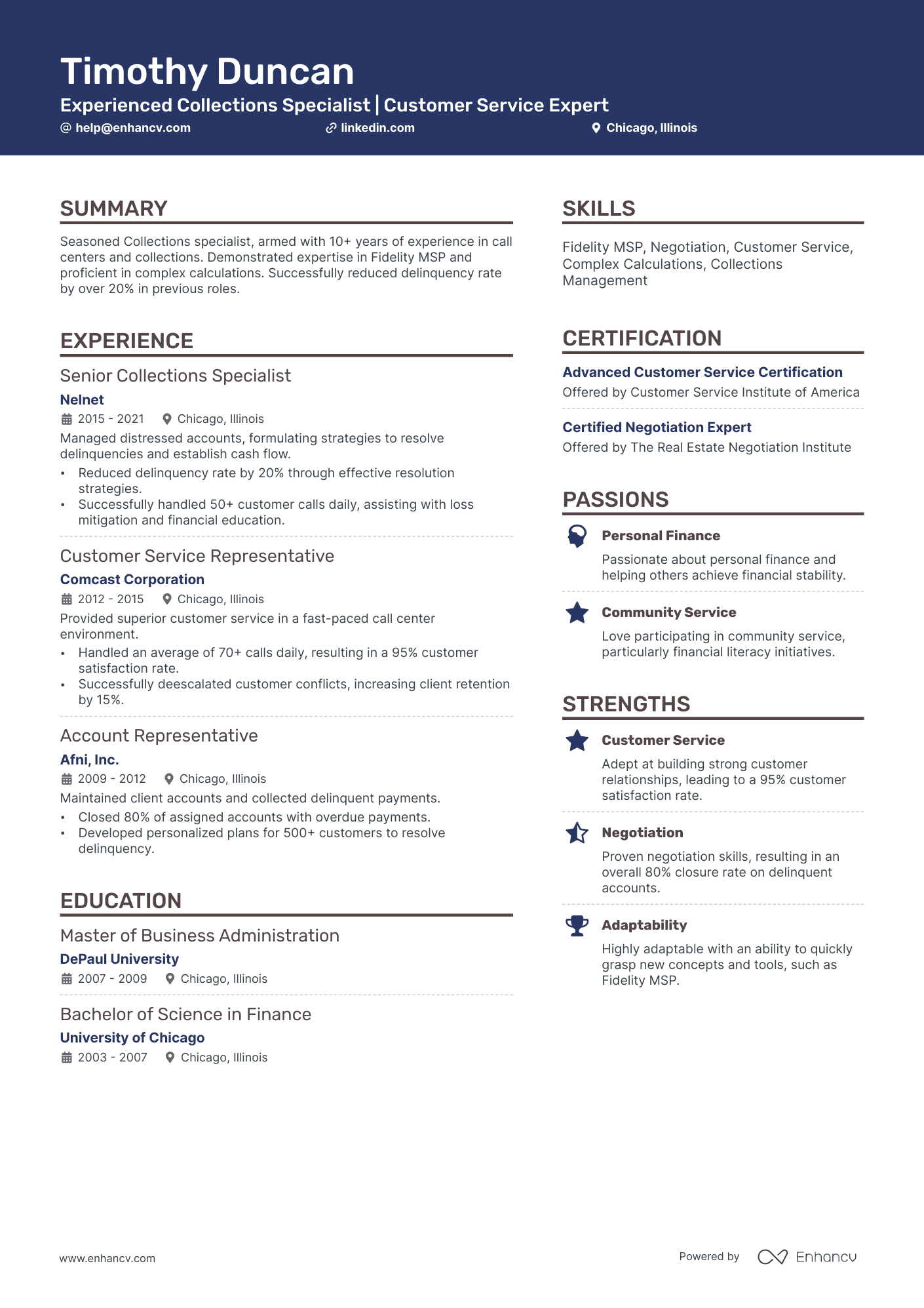 10 Collections Specialist Resume Examples & Guide for 2026