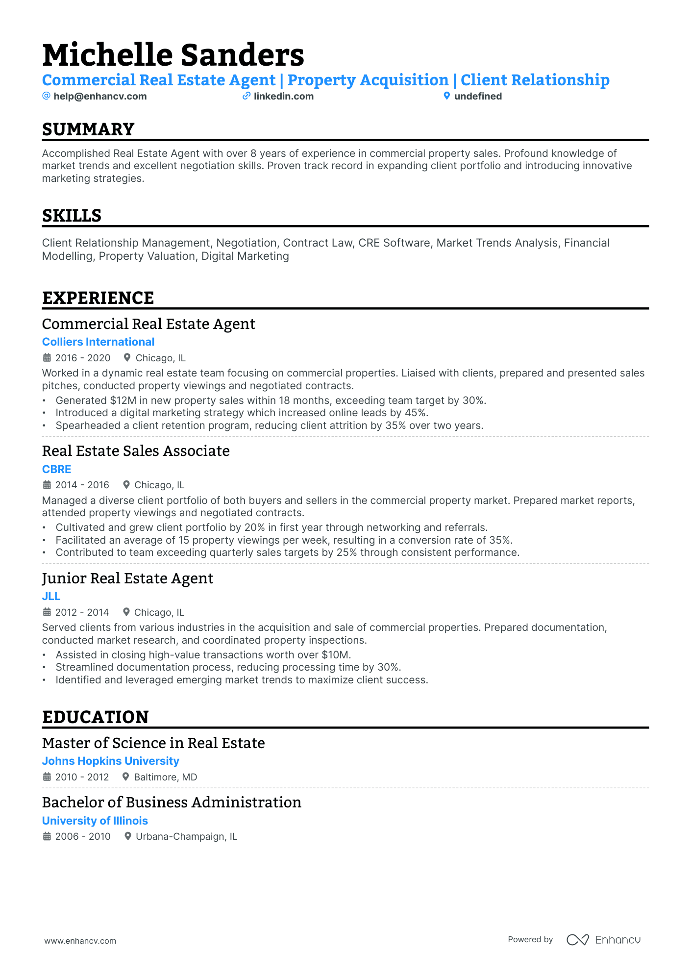 10 Commercial Real Estate Agent Resume Examples & Guide for 2026