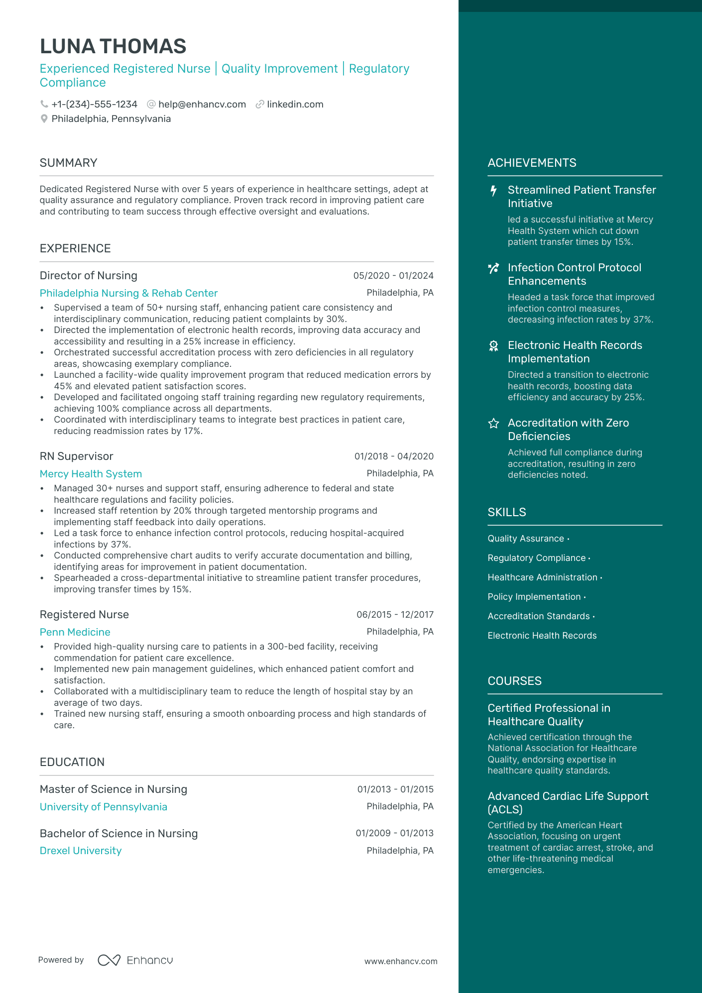 5 Charge Nurse Resume Examples & Guide for 2024