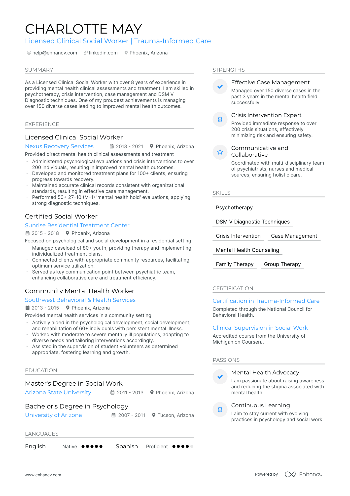 5 Clinical Social Worker Resume Examples & Guide for 2024