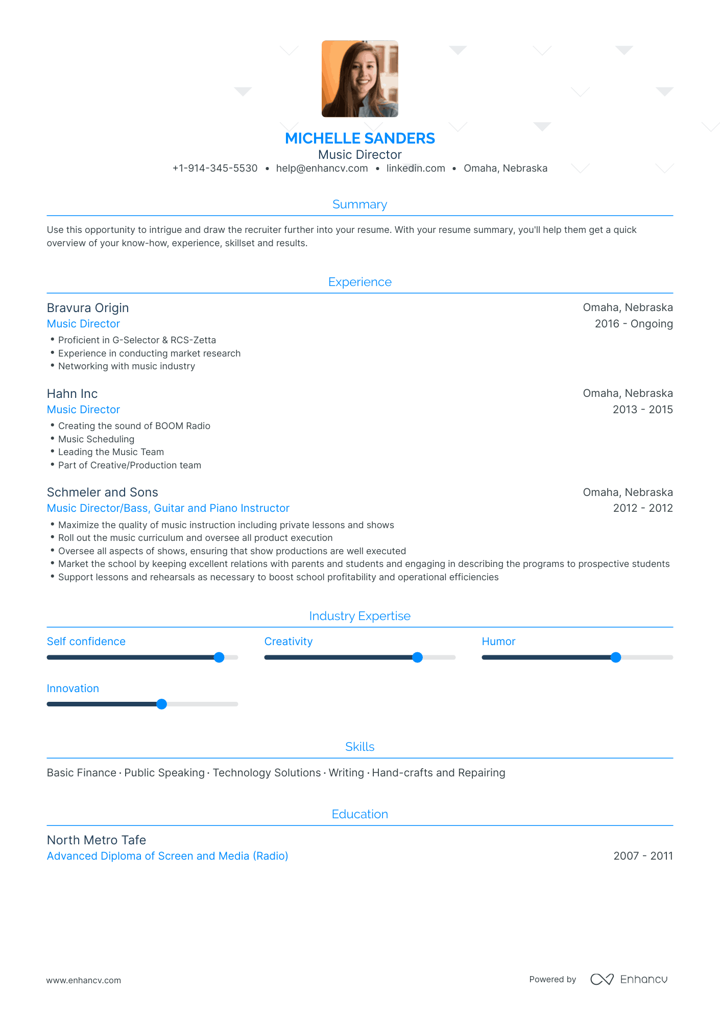 Music Director Resume Examples & Guide for 2023 (Layout, Skills ...