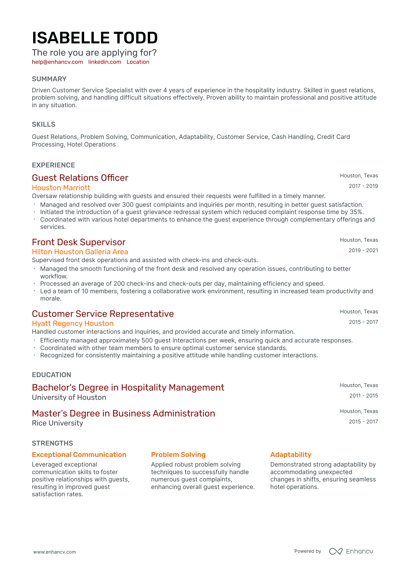 10 Front Desk Agent Resume Examples & Guide for 2025