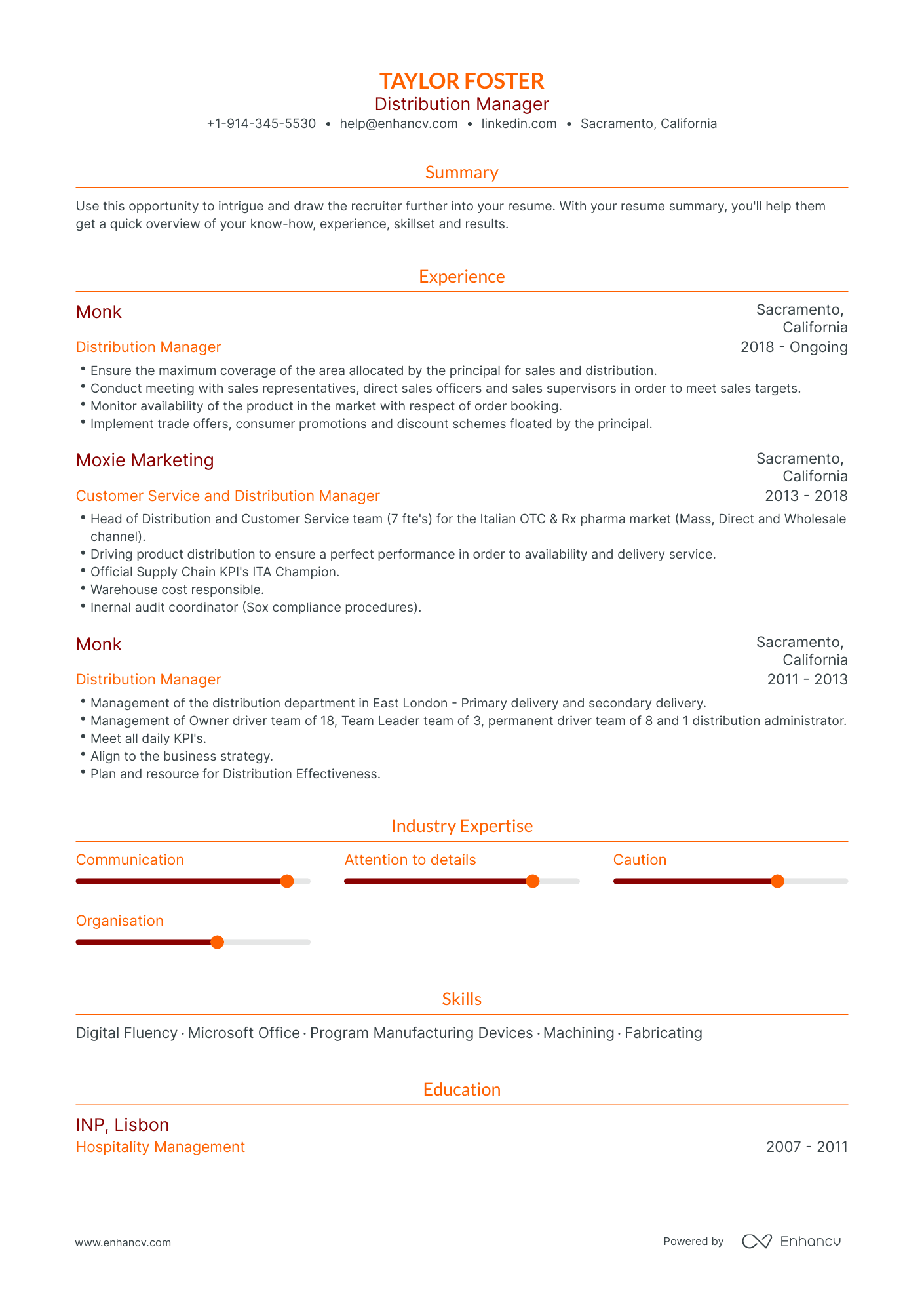 Distribution Manager Resume Examples & Guide for 2023 (Layout, Skills ...