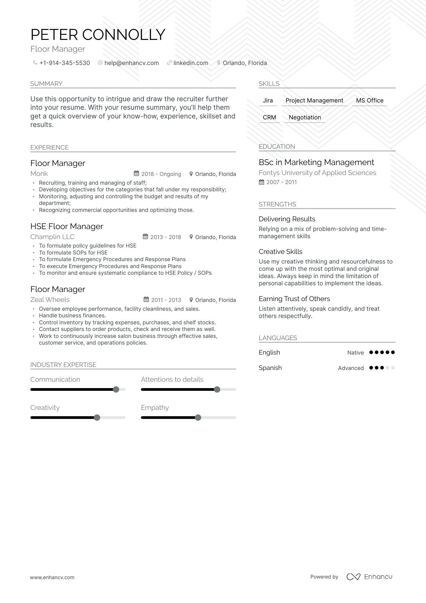 Floor Manager Resume Examples & Guide for 2023 (Layout, Skills ...