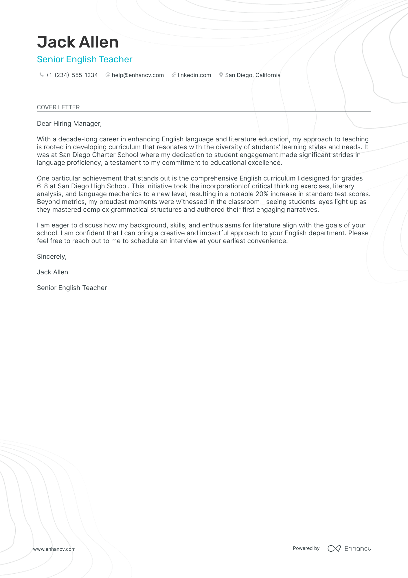 6 Professional New Teacher Cover Letter Examples and Template for 2024 ...