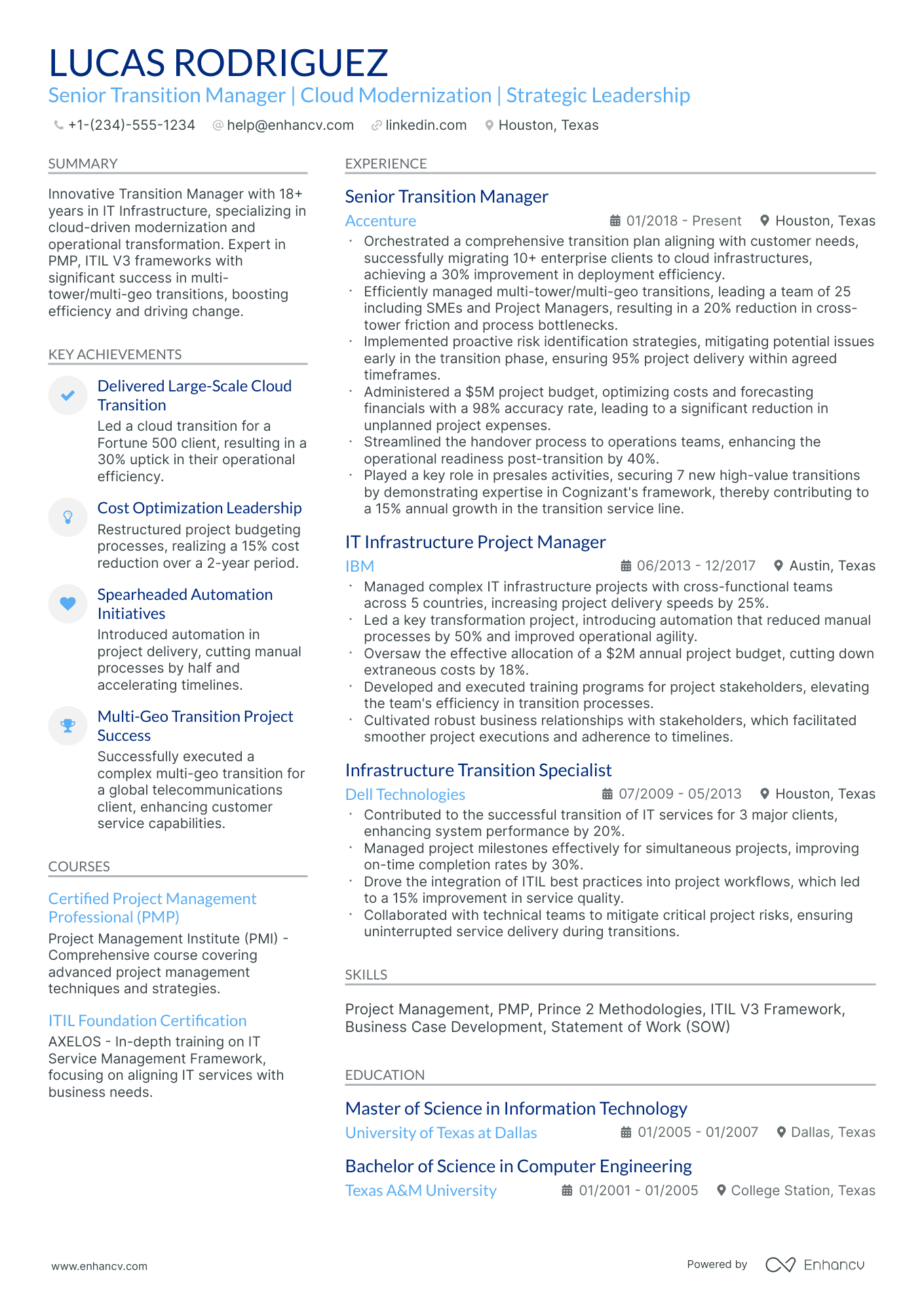 10 Transition Manager Resume Examples & Guide for 2025