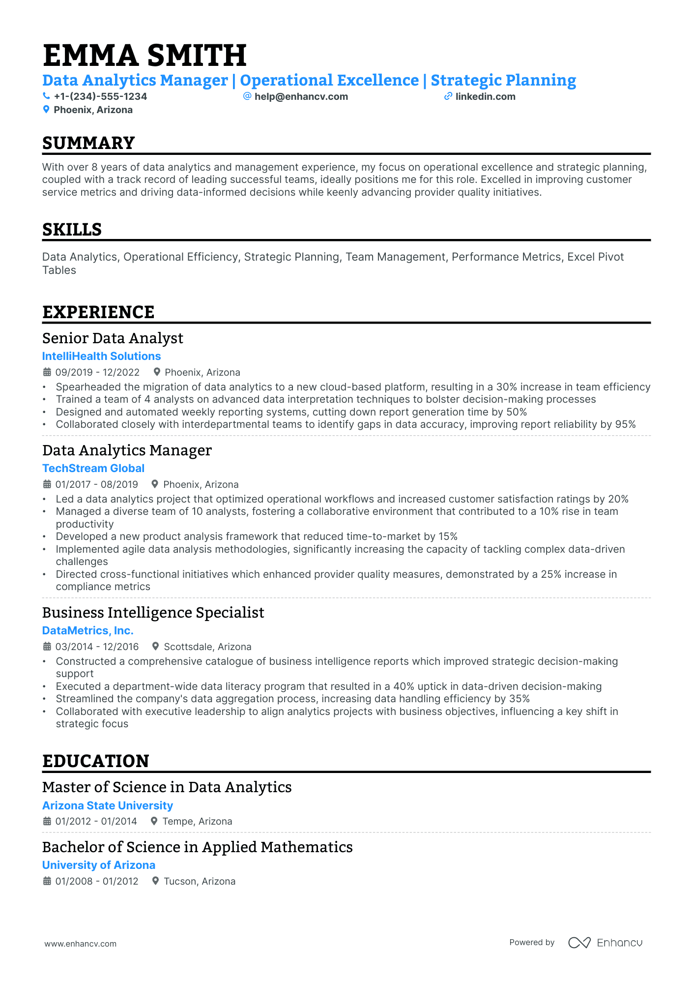 10 Analytics Manager Resume Examples & Guide for 2026