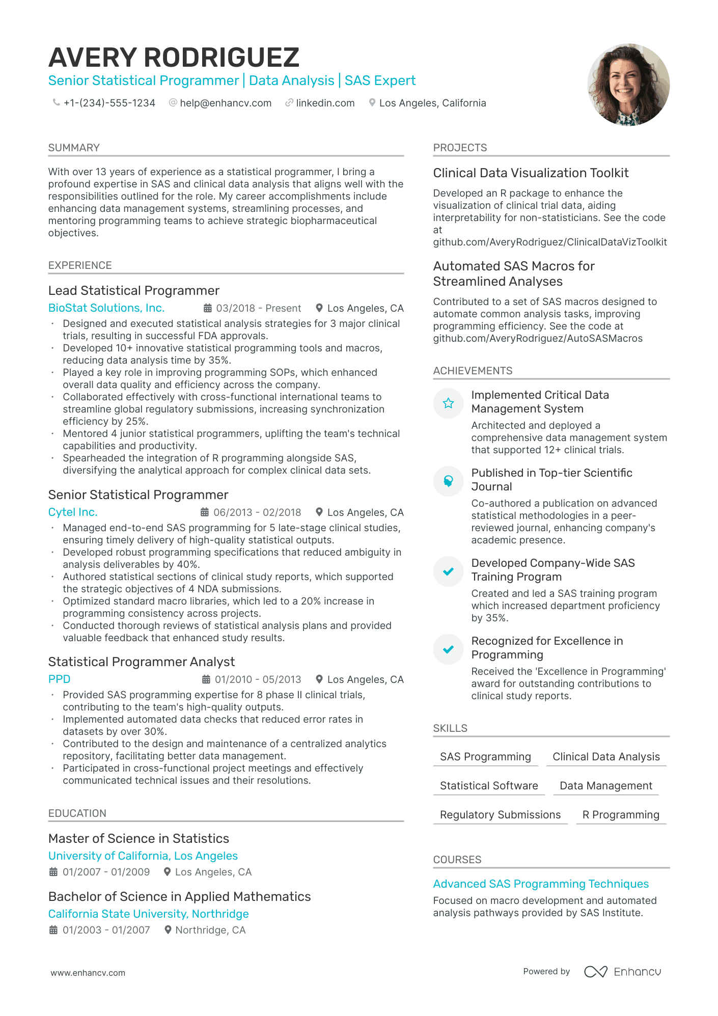 5 Statistical Programmer Resume Examples & Guide for 2024