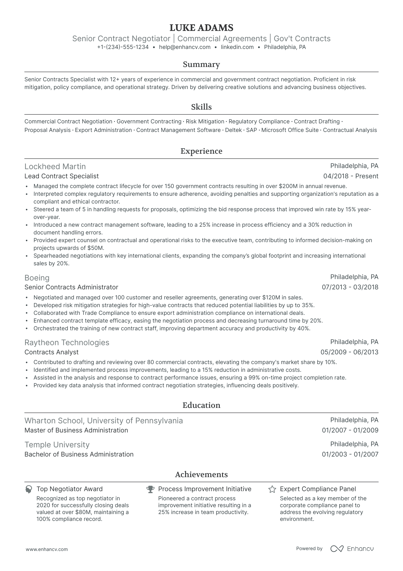 5 Contracts Manager Resume Examples & Guide for 2024
