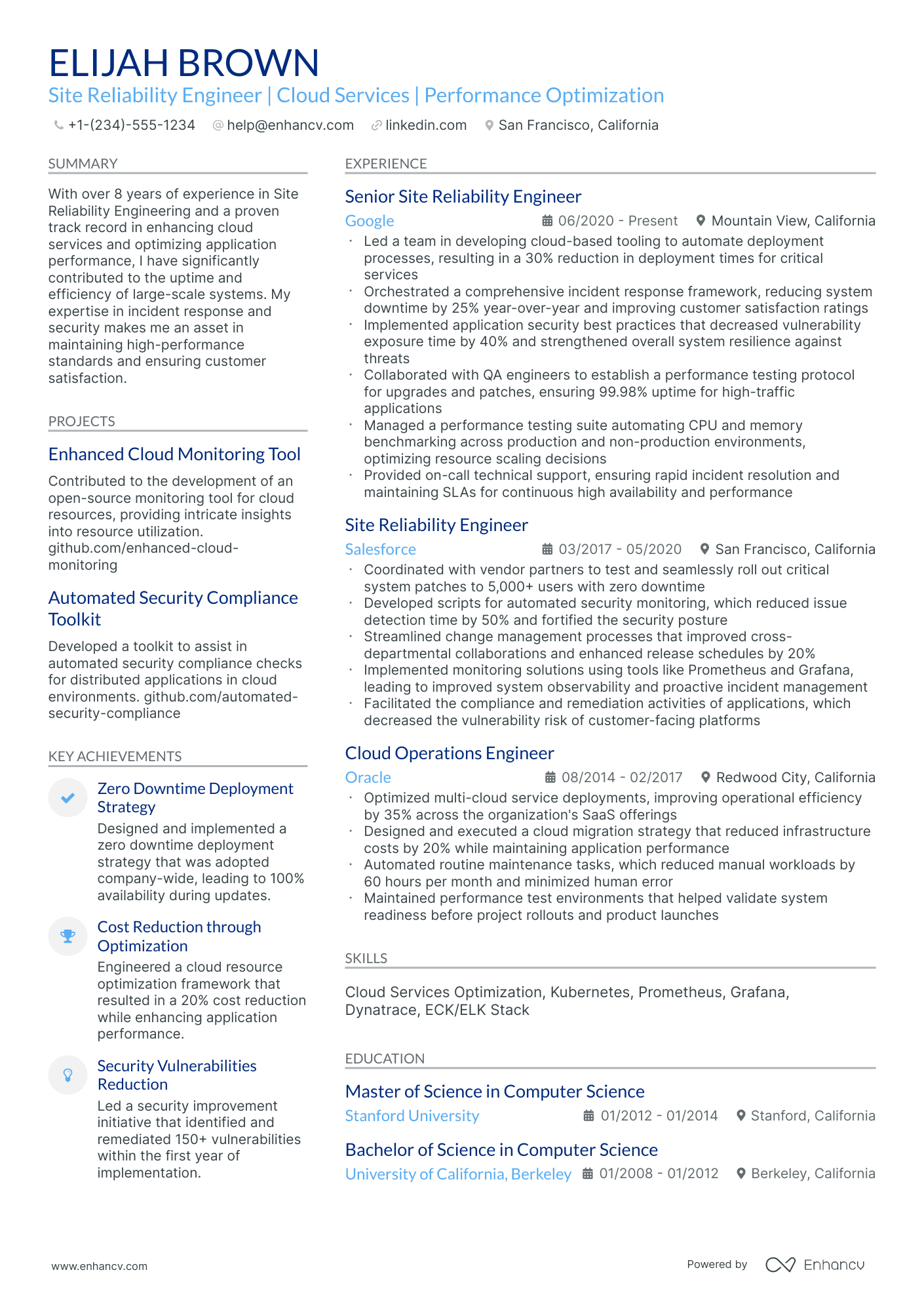 10 Site Reliability Engineer Resume Examples & Guide for 2026