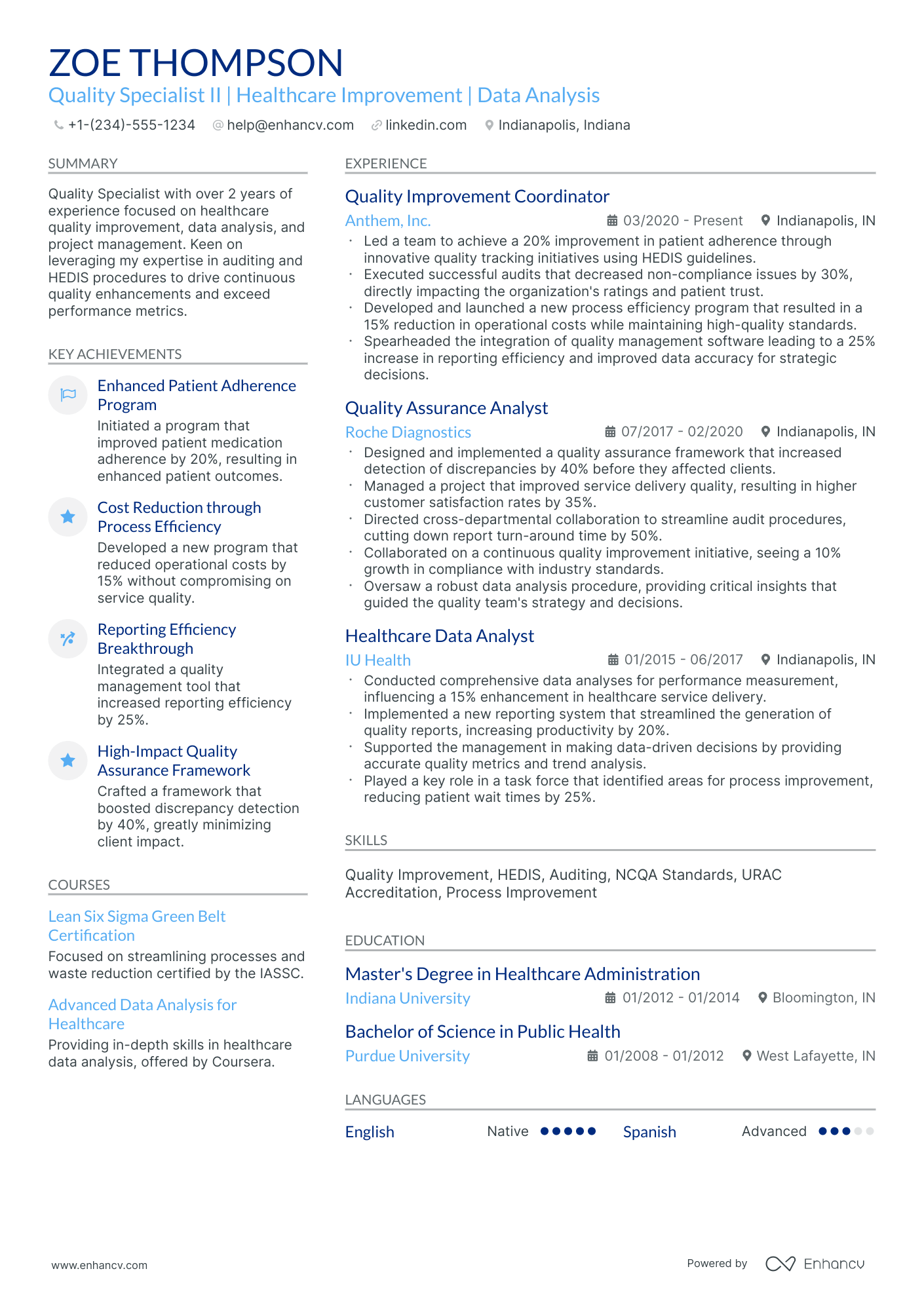 10 Quality Specialist Resume Examples & Guide for 2025