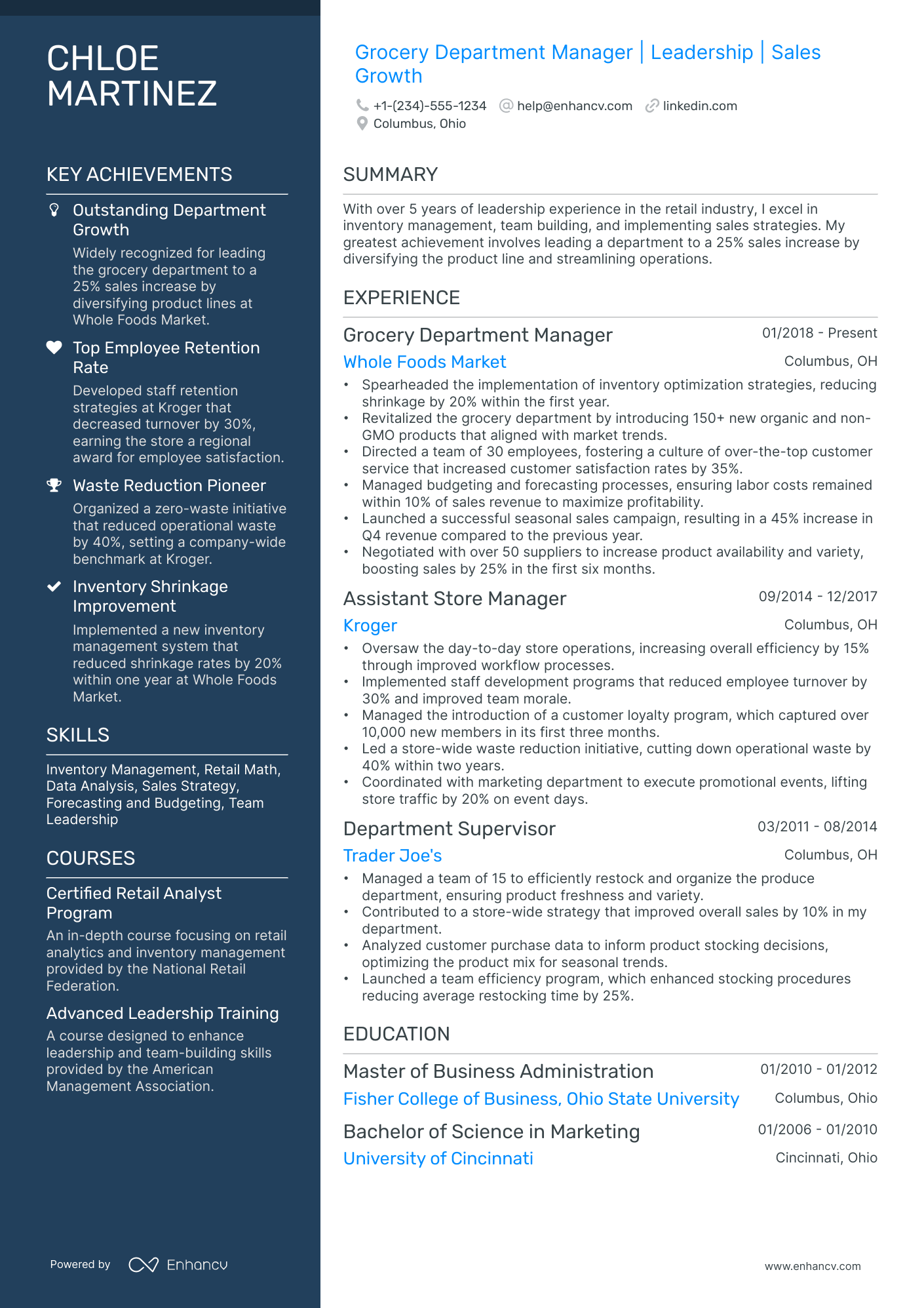 10 Grocery Store Manager Resume Examples & Guide for 2026