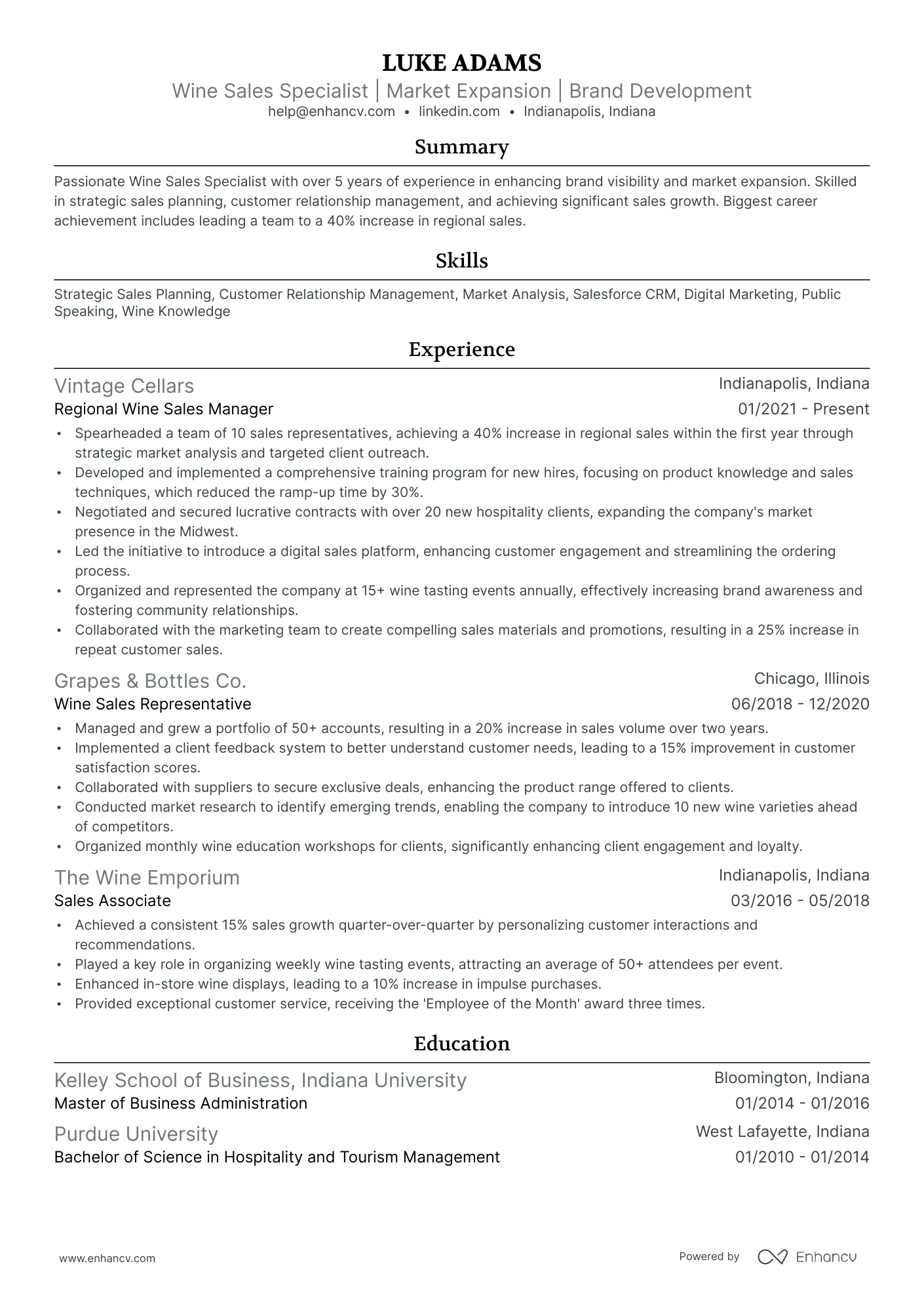 10 Wine Sale Resume Examples & Guide for 2026