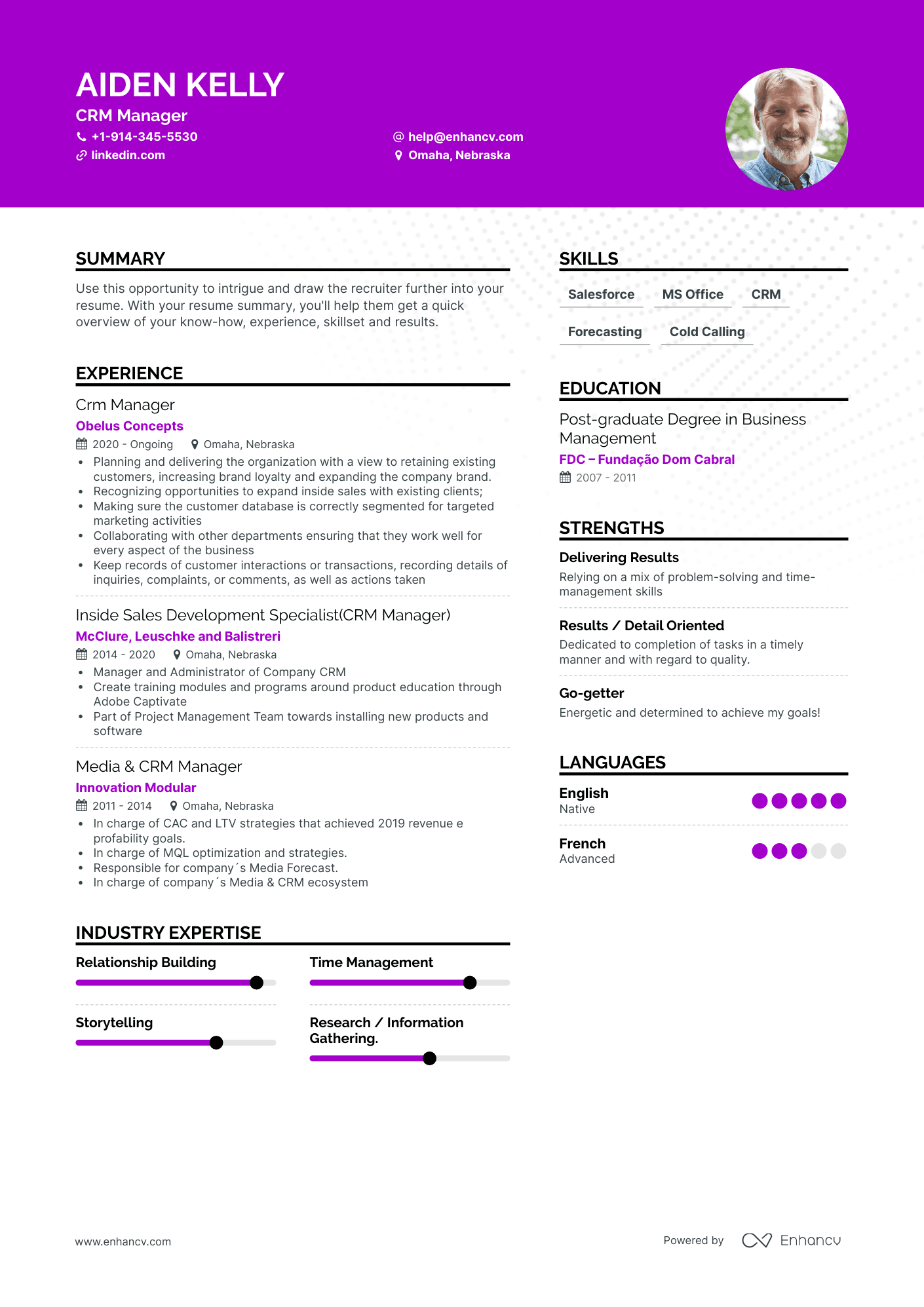 CRM Manager Resume Examples & Guide for 2023 (Layout, Skills, Keywords ...