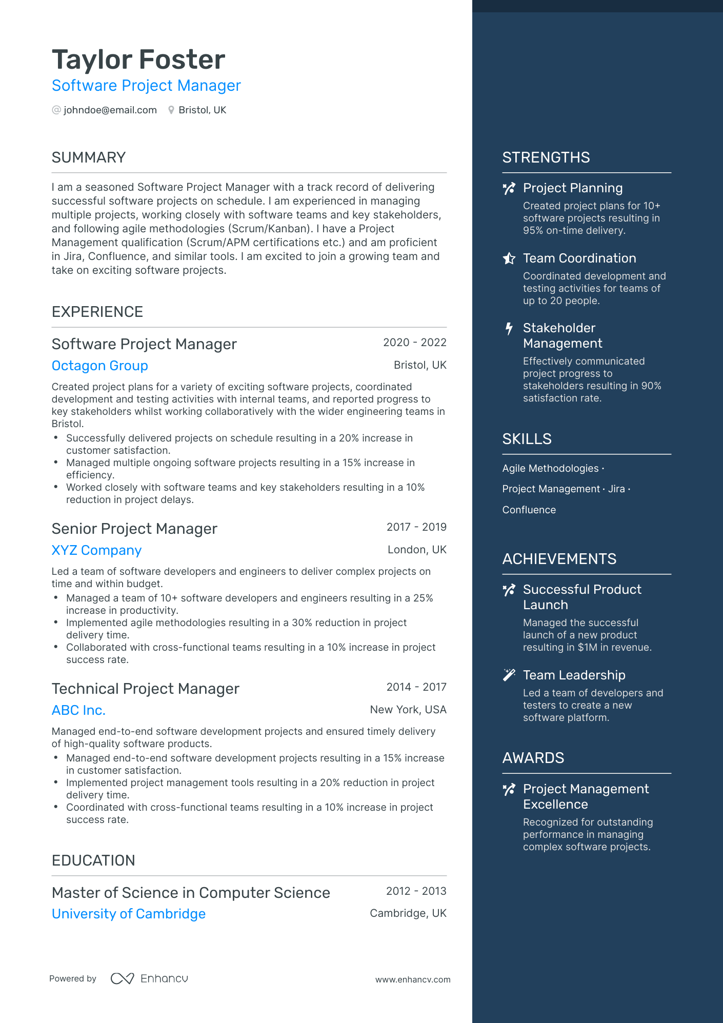 5 Software Project Manager Resume Examples & Guide for 2023