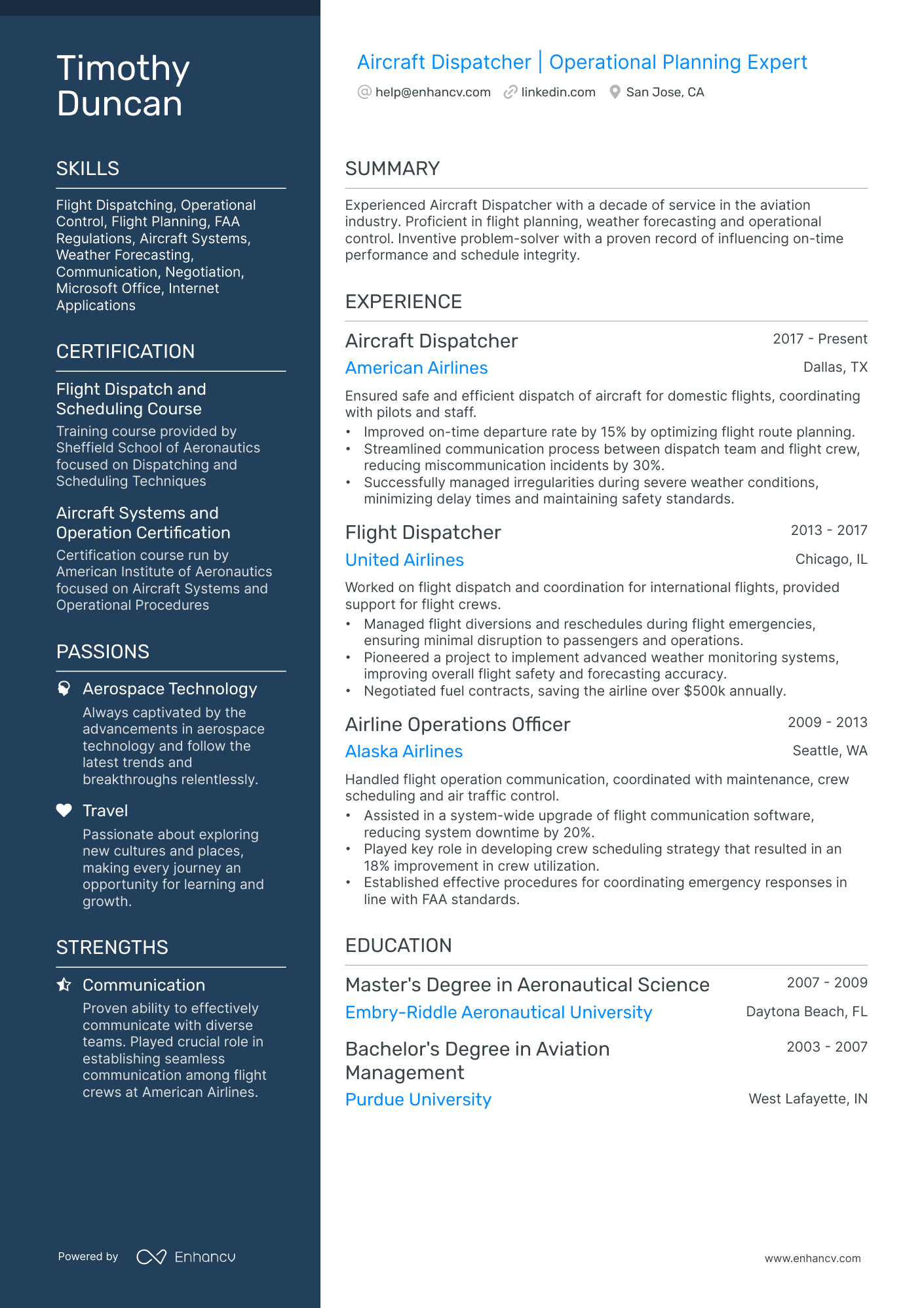 10 Aircraft Dispatcher Resume Examples & Guide for 2026