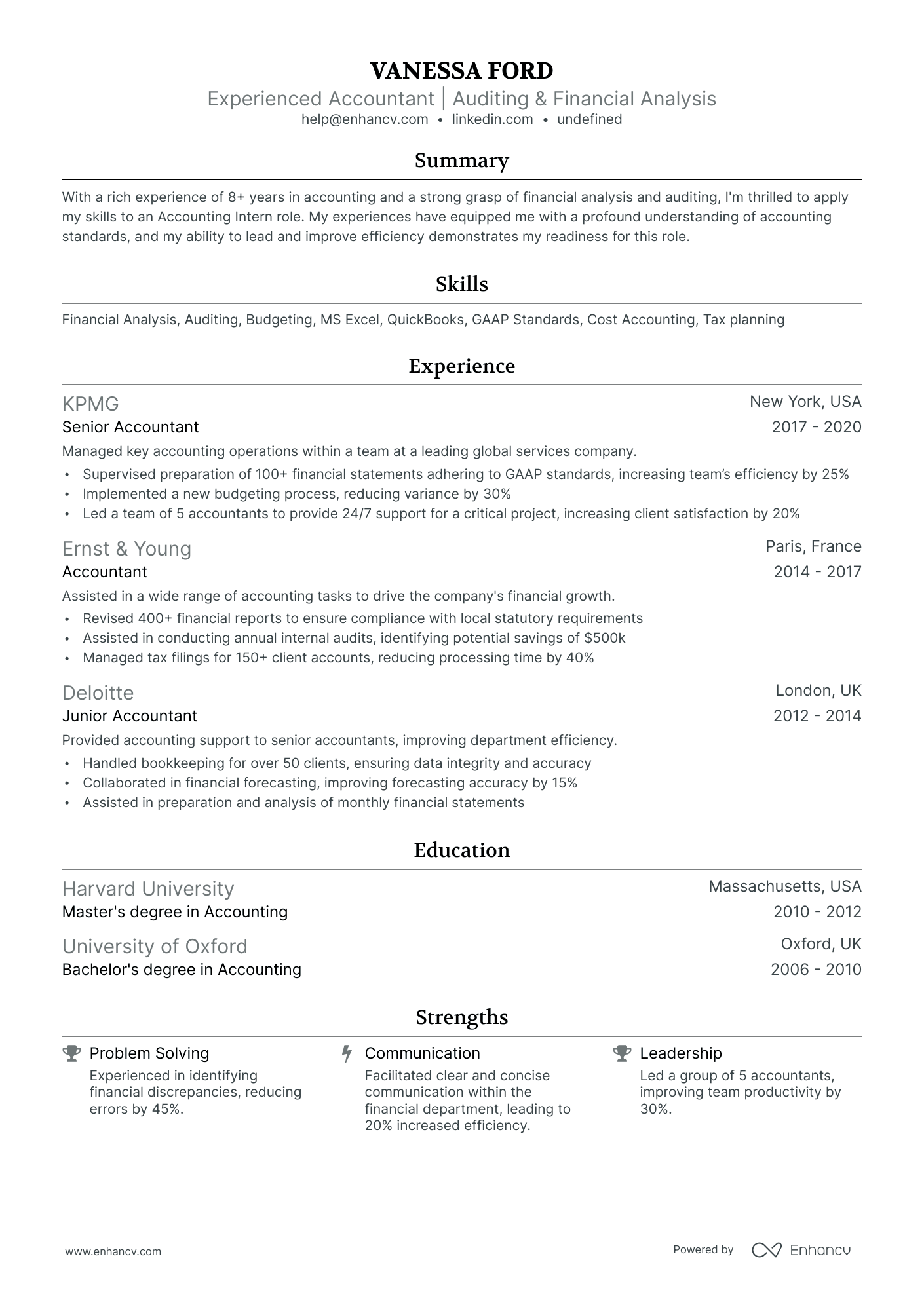 10 Accounting Intern Resume Examples & Guide for 2025
