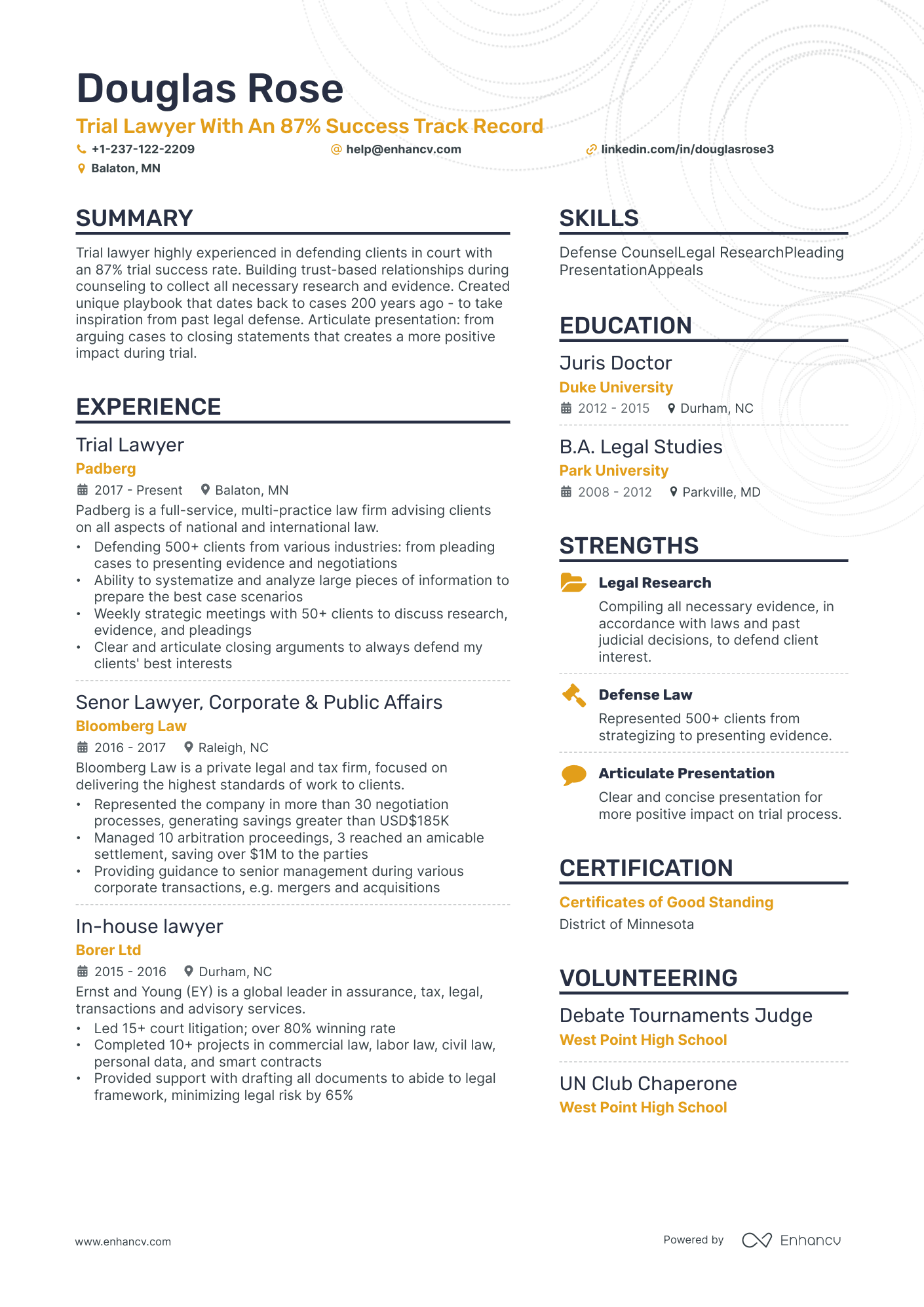 11 Lawyer Resume Examples & Guide for 2024