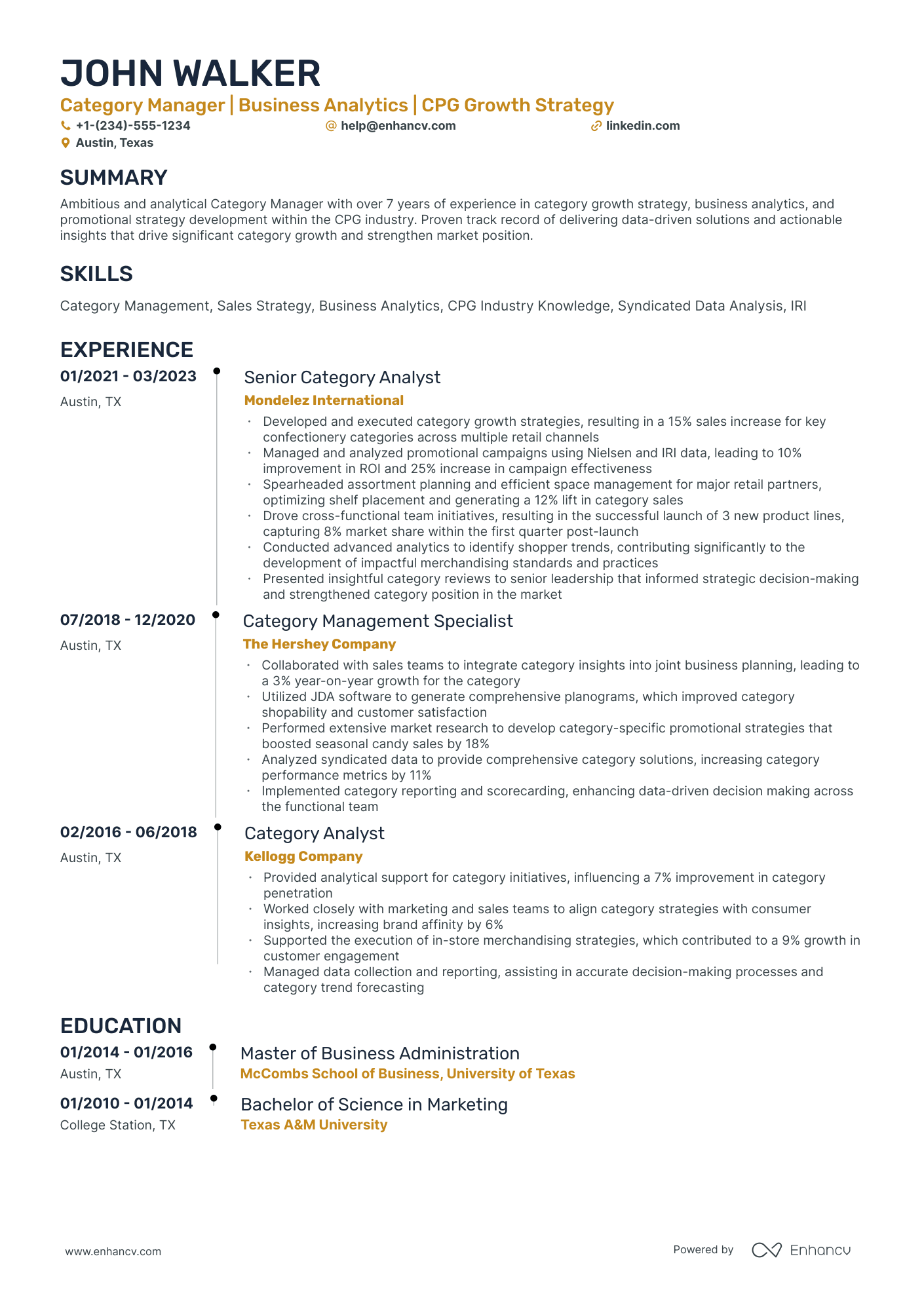 10 Category Manager Resume Examples & Guide for 2026