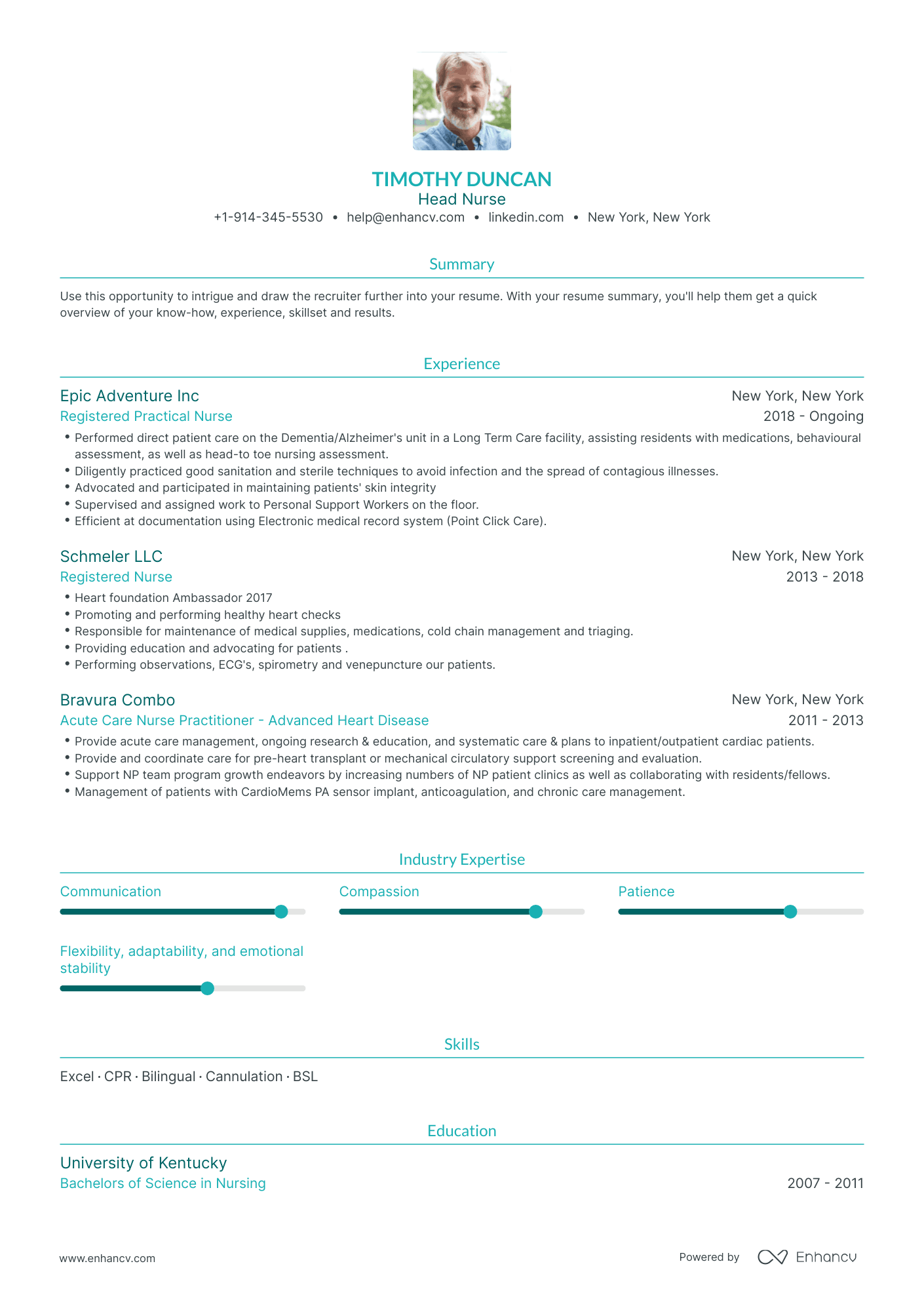 Head Nurse Resume Examples & Guide for 2023 (Layout, Skills, Keywords ...